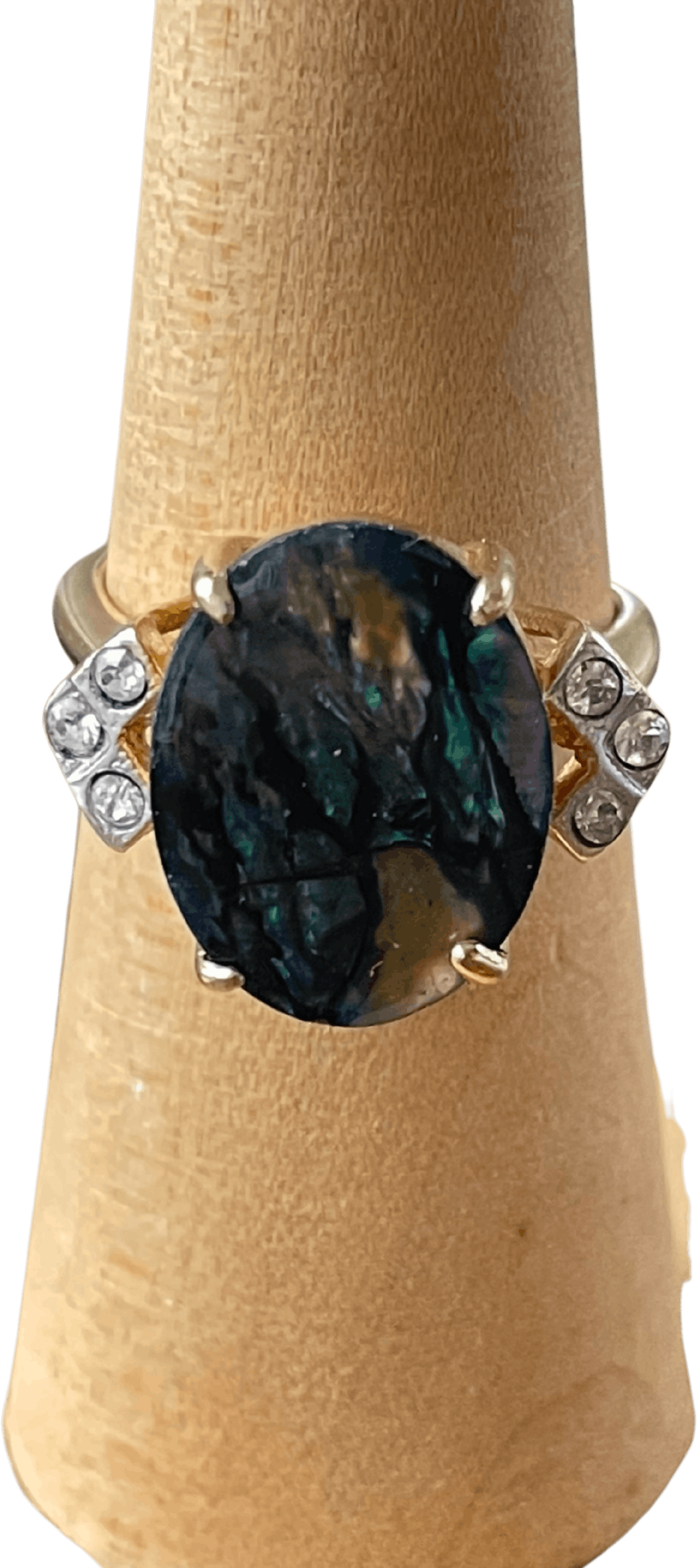Vintage Black Abalone Cab Ring | Shop THRILLING