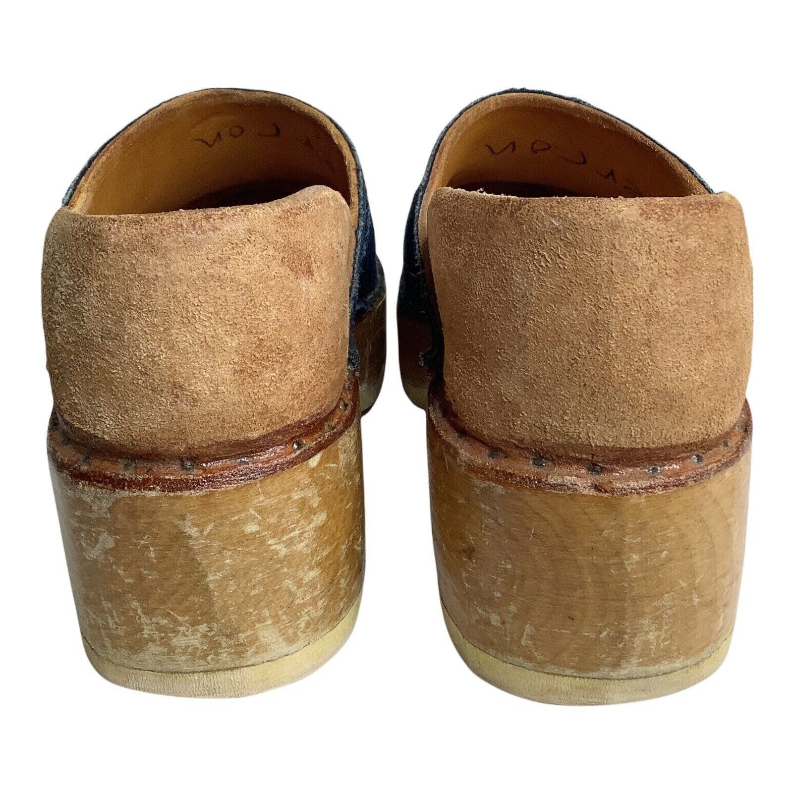 Vintage Leather Clogs 70’s 80’s Chunky Wood Sole Suede by Multnomah ...
