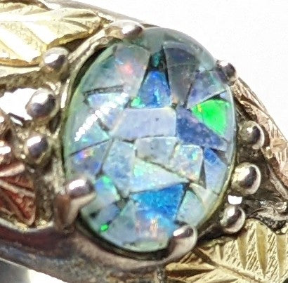 80s/90s Vintage Black Hills Gold Sterling 12k Opal Ring By Coleman Co ...
