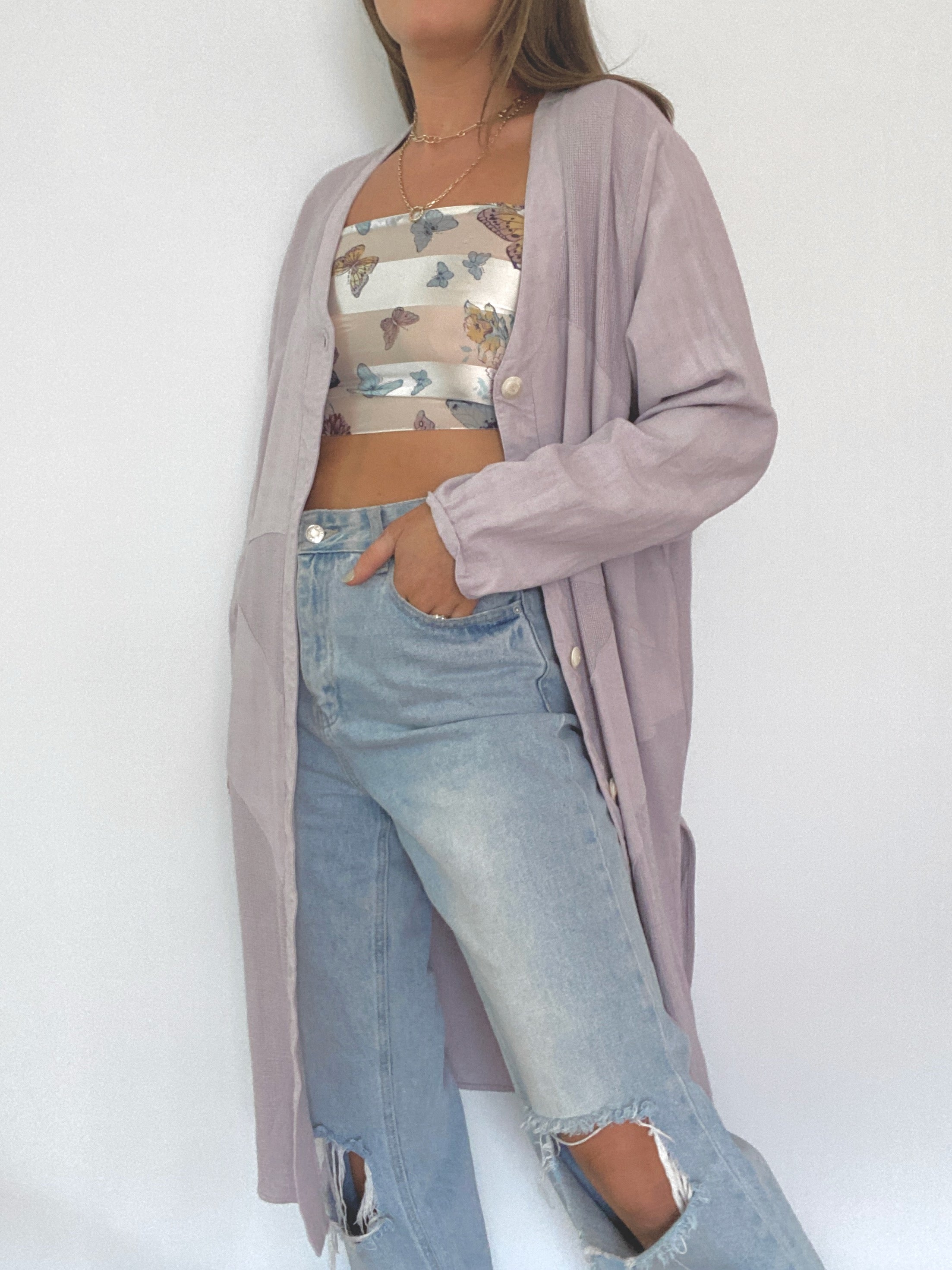 Vintage 80s Oversized Lavender Duster | Shop THRILLING