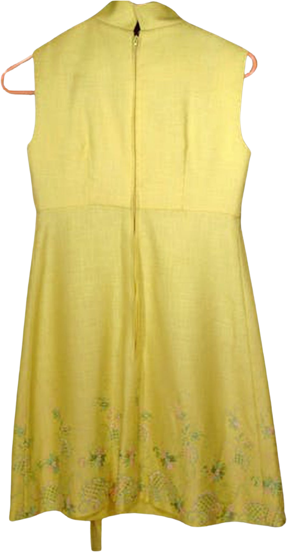 Vintage 60s Mod Yellow Mini Dress- Multi Pastel Embroidery | Shop THRILLING