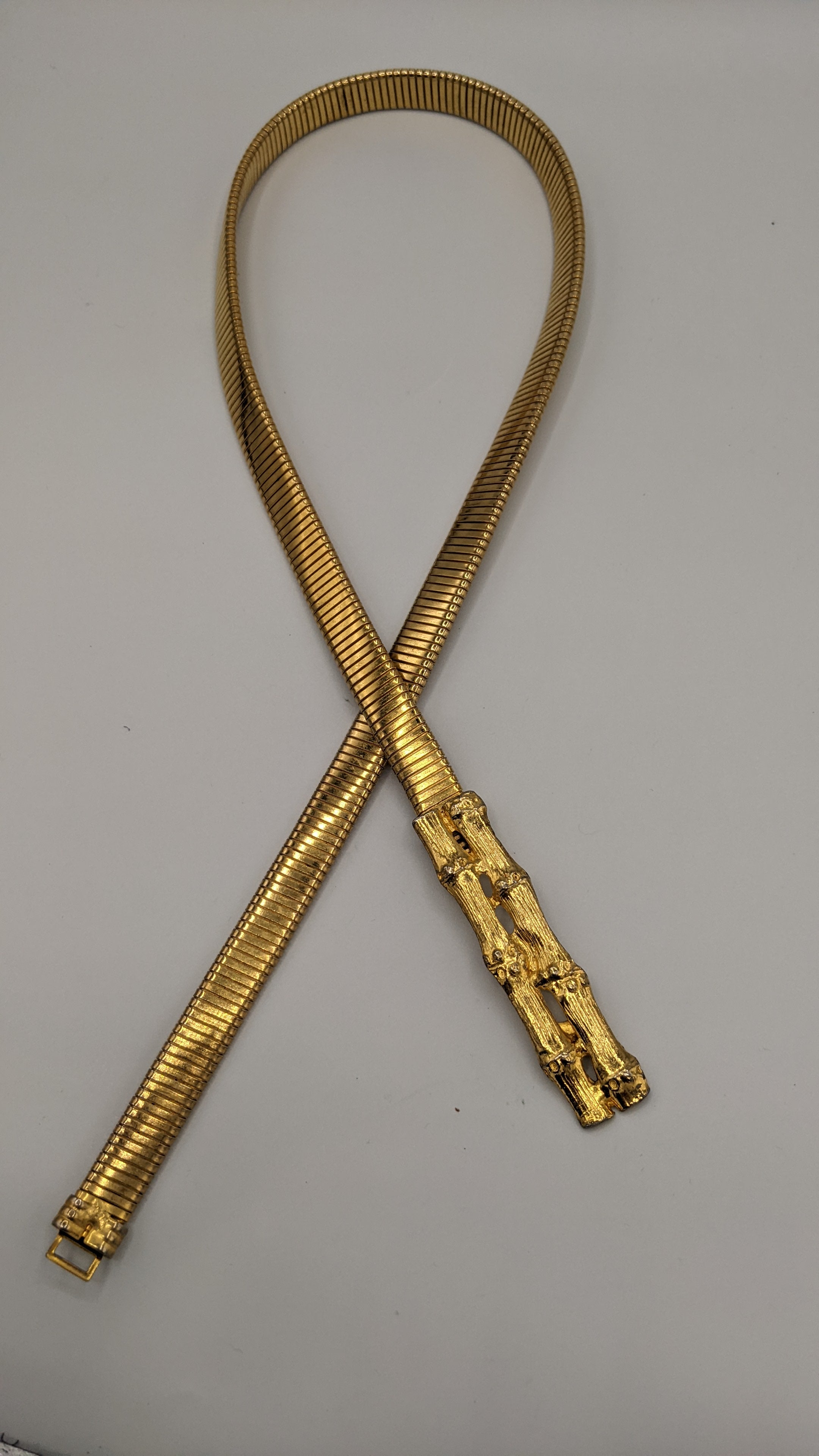 Vintage 70s/80s Watch Band Bamboo Buckle Snake Chain Belt | Shop THRILLING