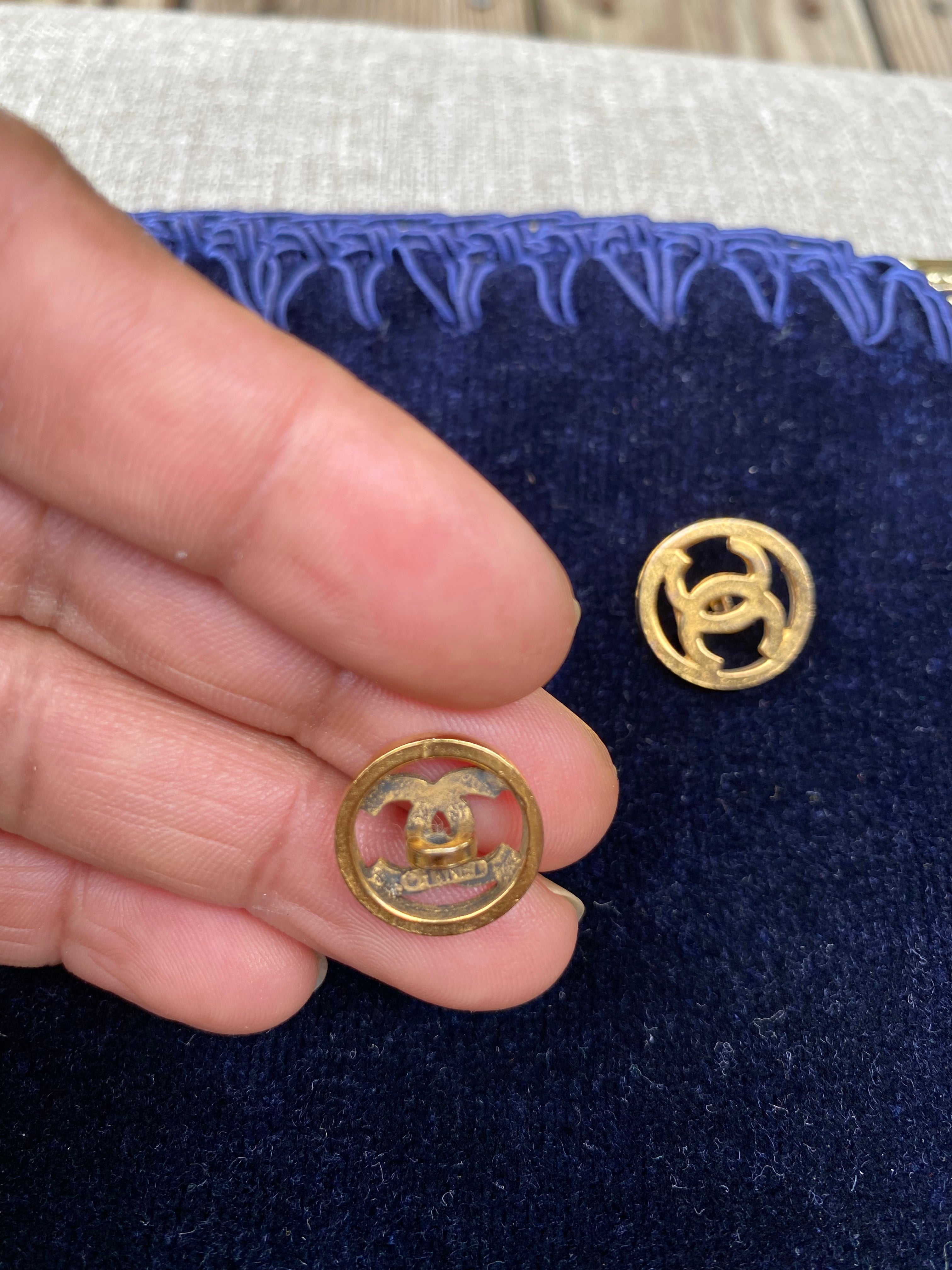 Vintage 80s Gold Chanel Buttons Set Of Two By Chanel | Shop THRILLING