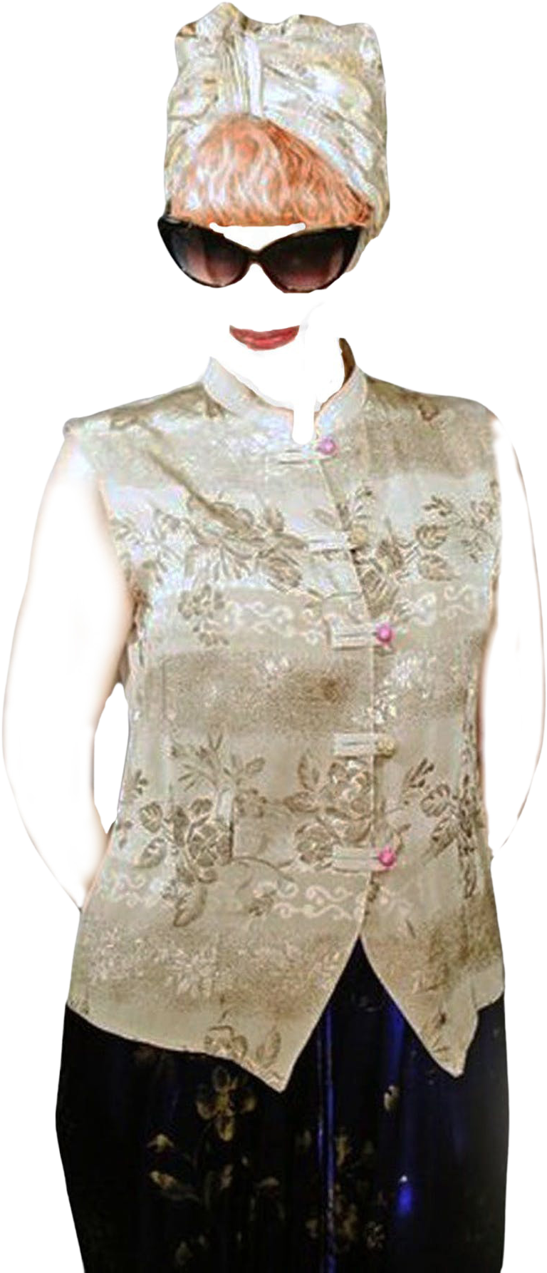 Vintage 80s Unique Summer Floral Jacquard Top Or Weskit Vest By Amanda ...