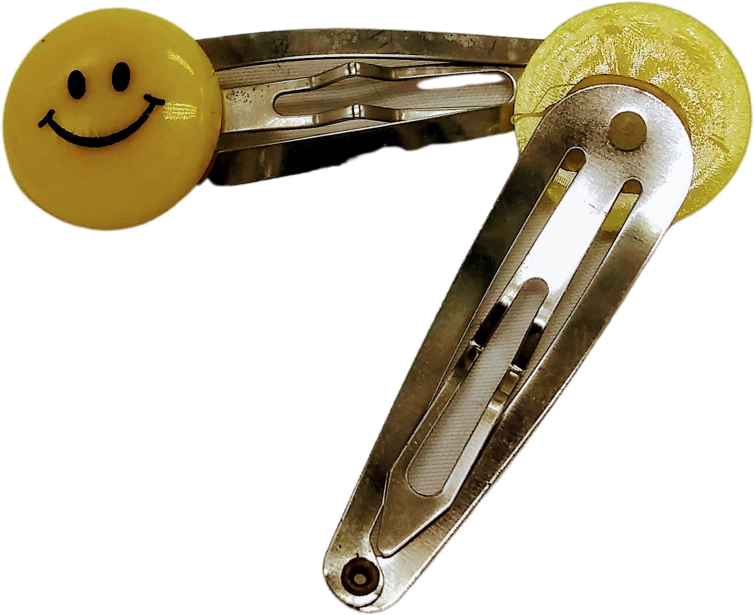 Vintage 80s/90s Stainless Smiley Face Hair Clips | Shop THRILLING