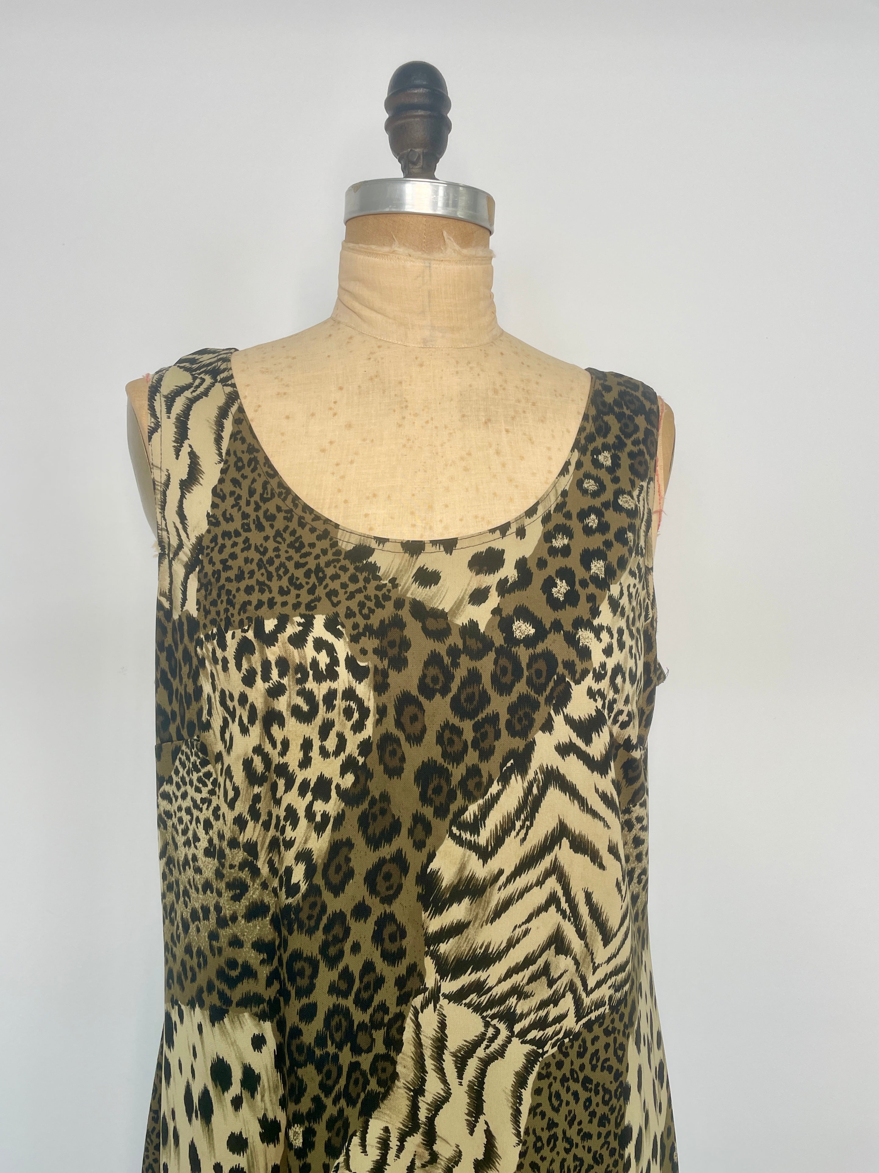Vintage 90s Blended Cheetah And Leopard Print Maxi Dress By Sheri ...