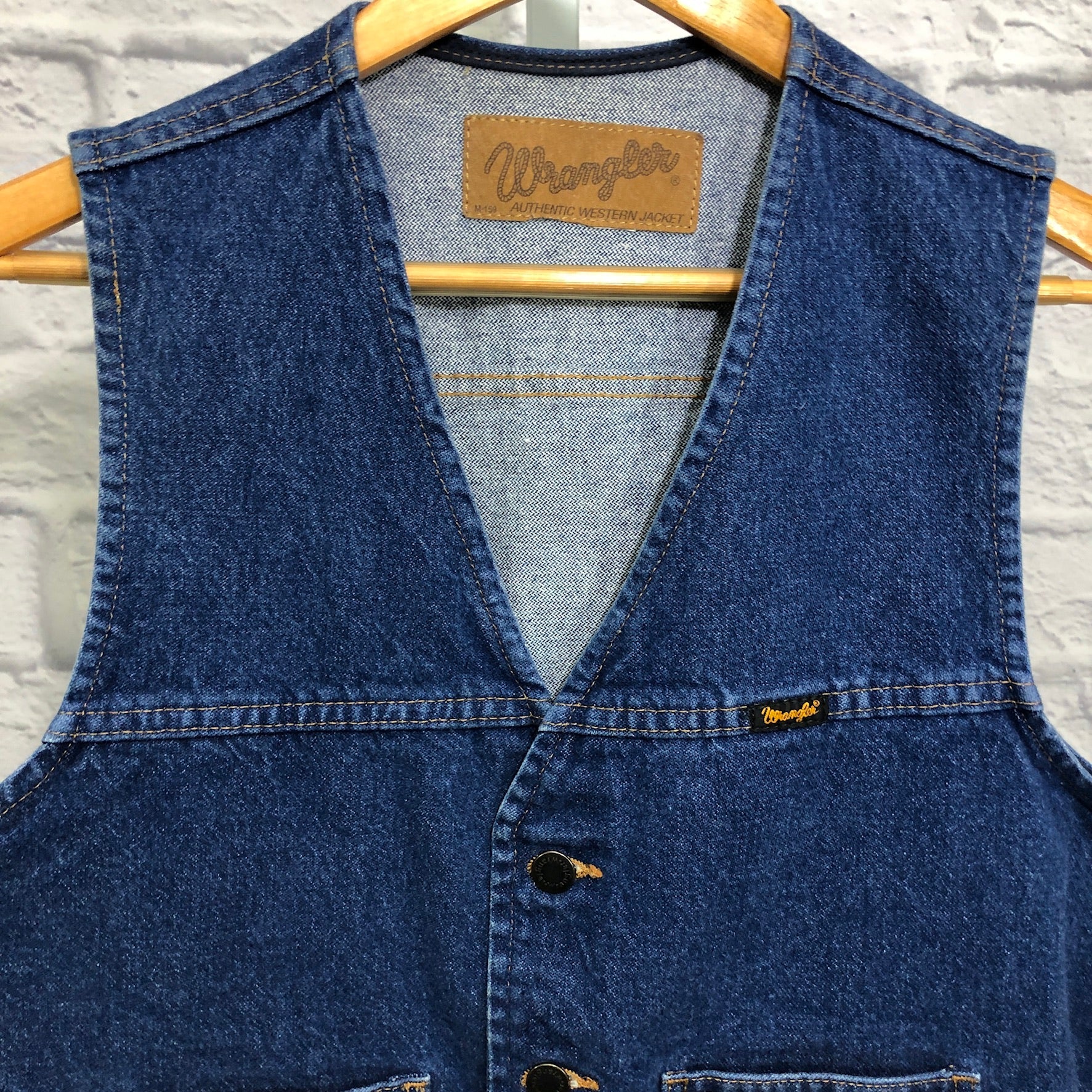 Vintage 80s Denim Blue Jean Western Vest Cowboy Rodeo By Wrangler ...