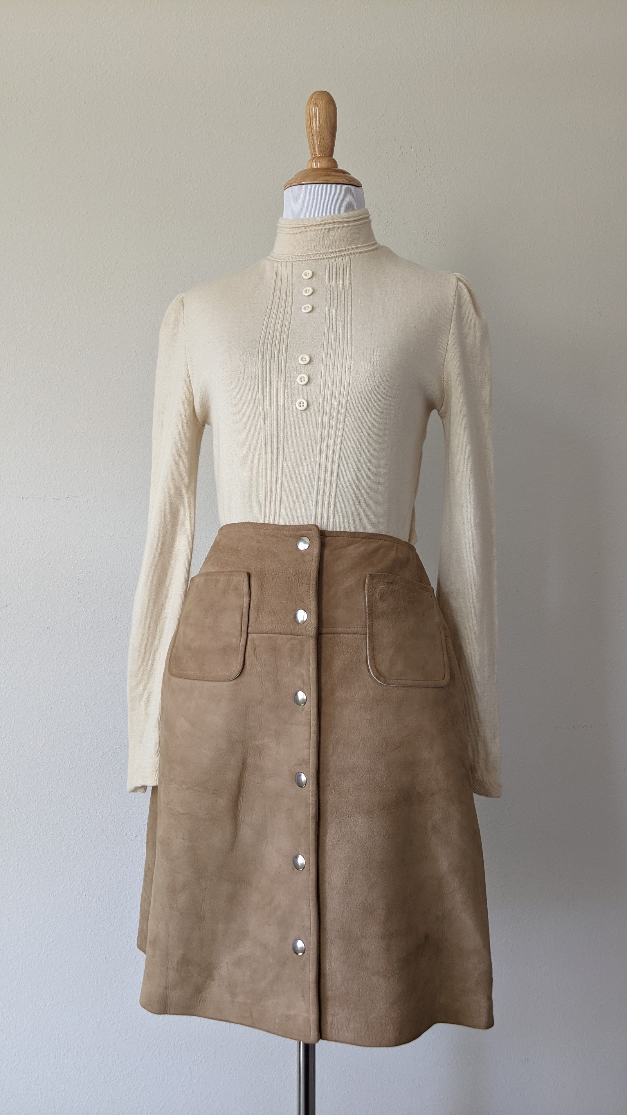 Vintage 60s/70s Suede Leather Mod Skirt | Shop THRILLING