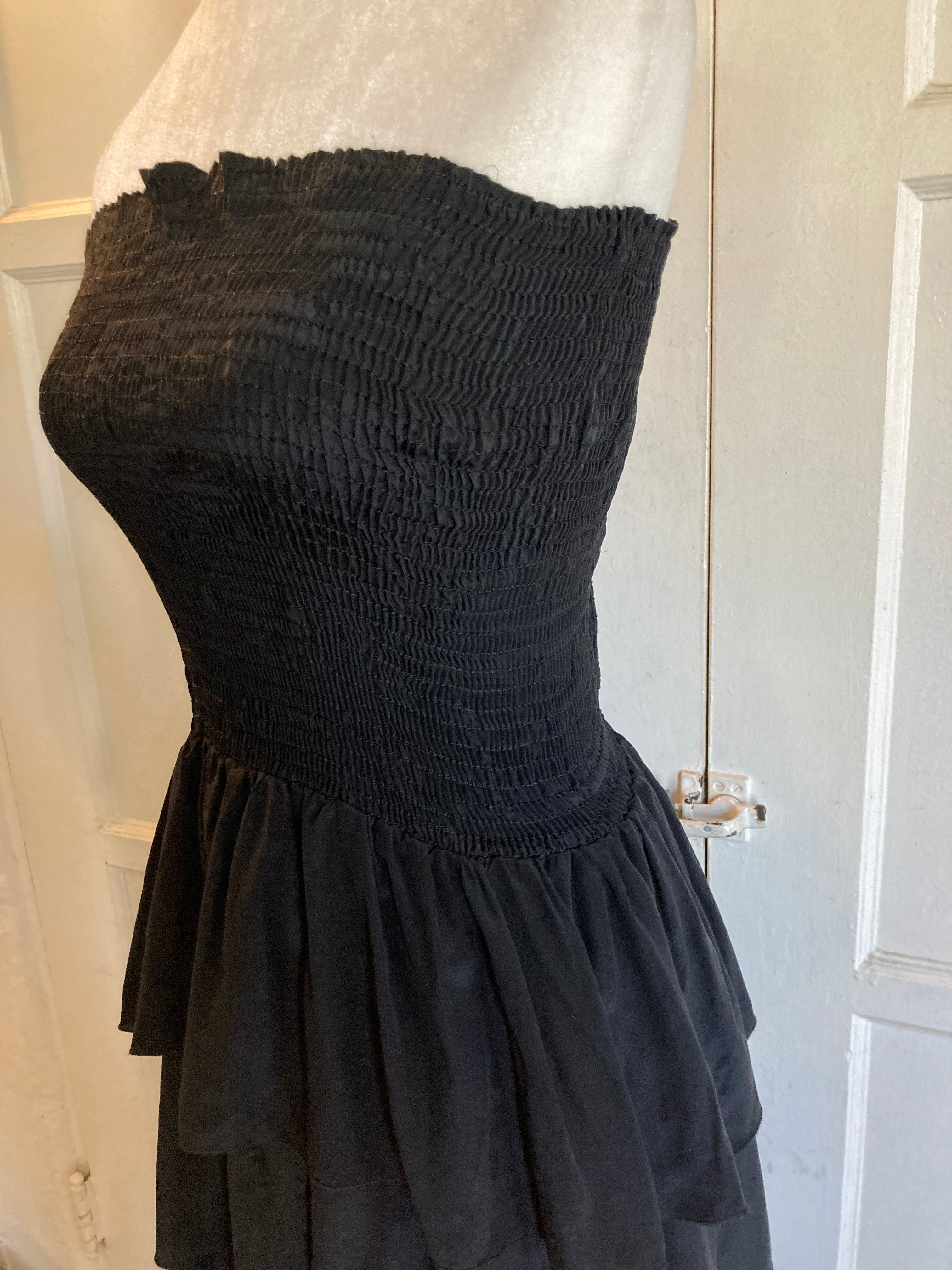 Vintage 80s Tube Top Layered Skirt Midi Dress By Carole Little for ...