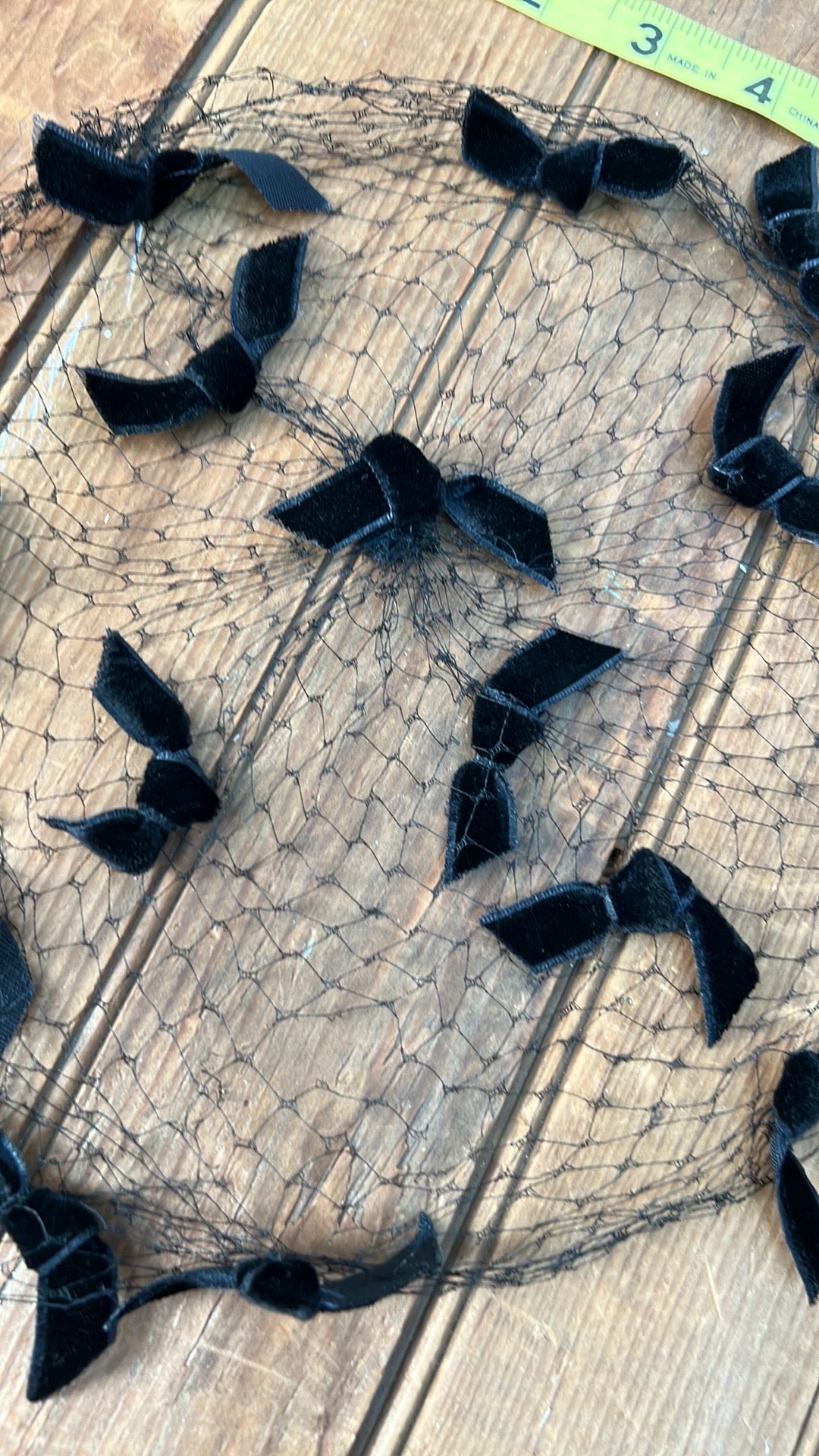Vintage 60s Hair Net Black Velvet Bows | Shop THRILLING