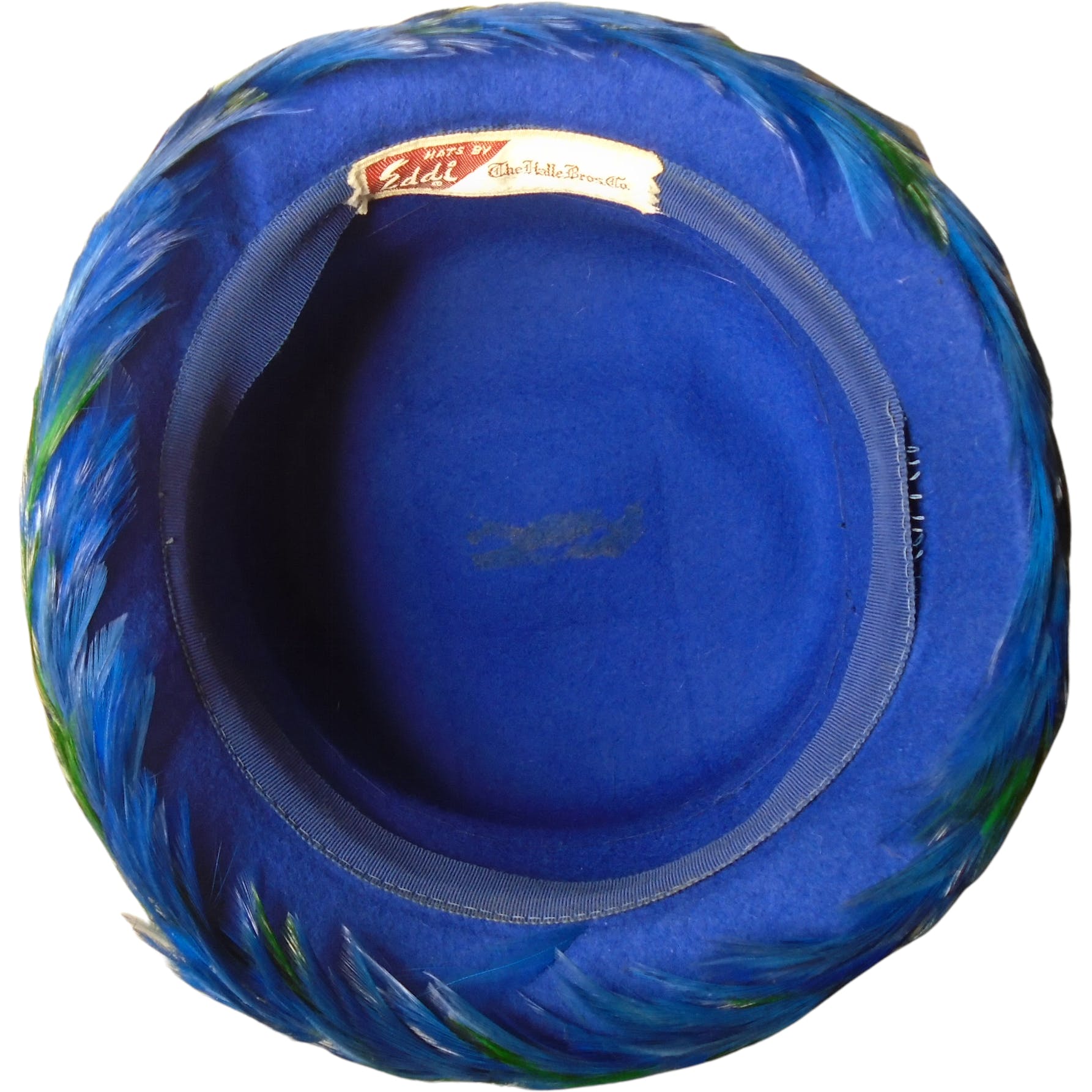Vintage 50s/60s Blue Green Egret Feather Bucket Hat Chic Modernist By ...