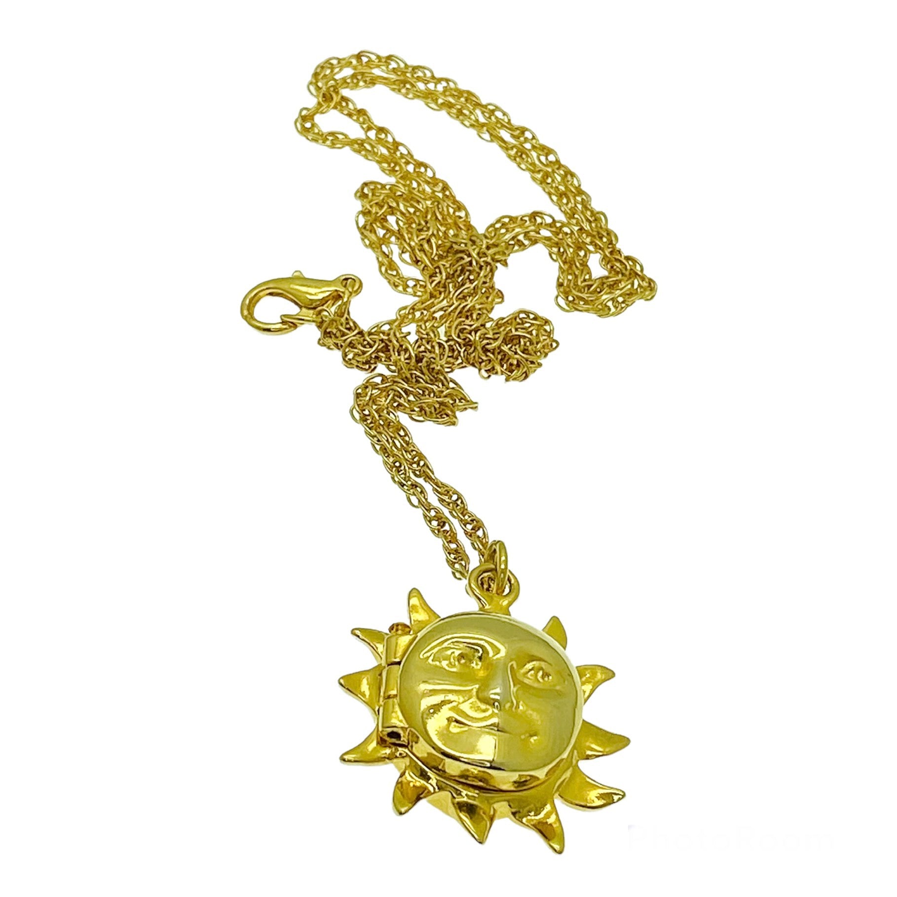 Vintage Celestial Sun Face Locket Necklace | Shop THRILLING