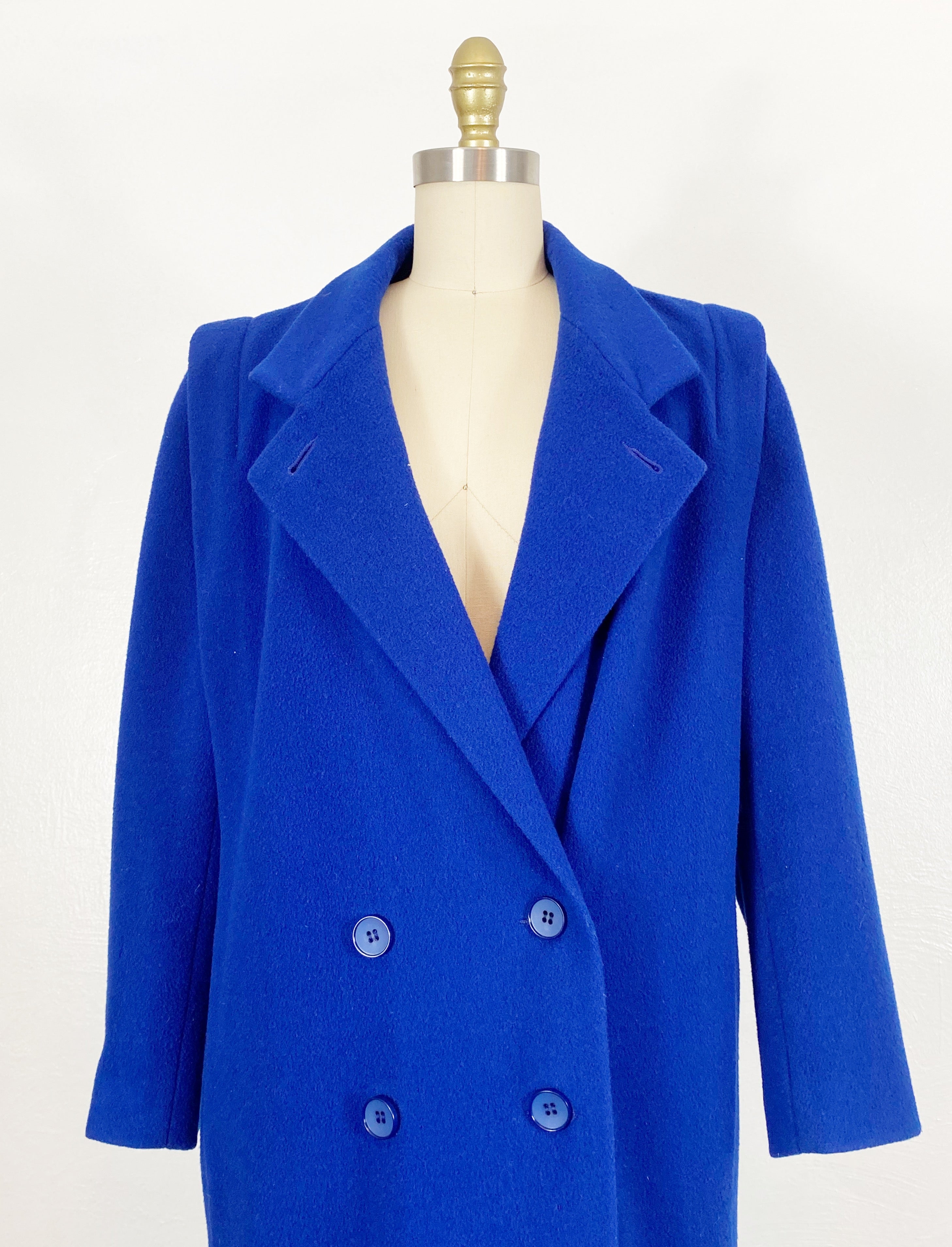 Vintage 80s Blue Wool Overcoat | Shop THRILLING