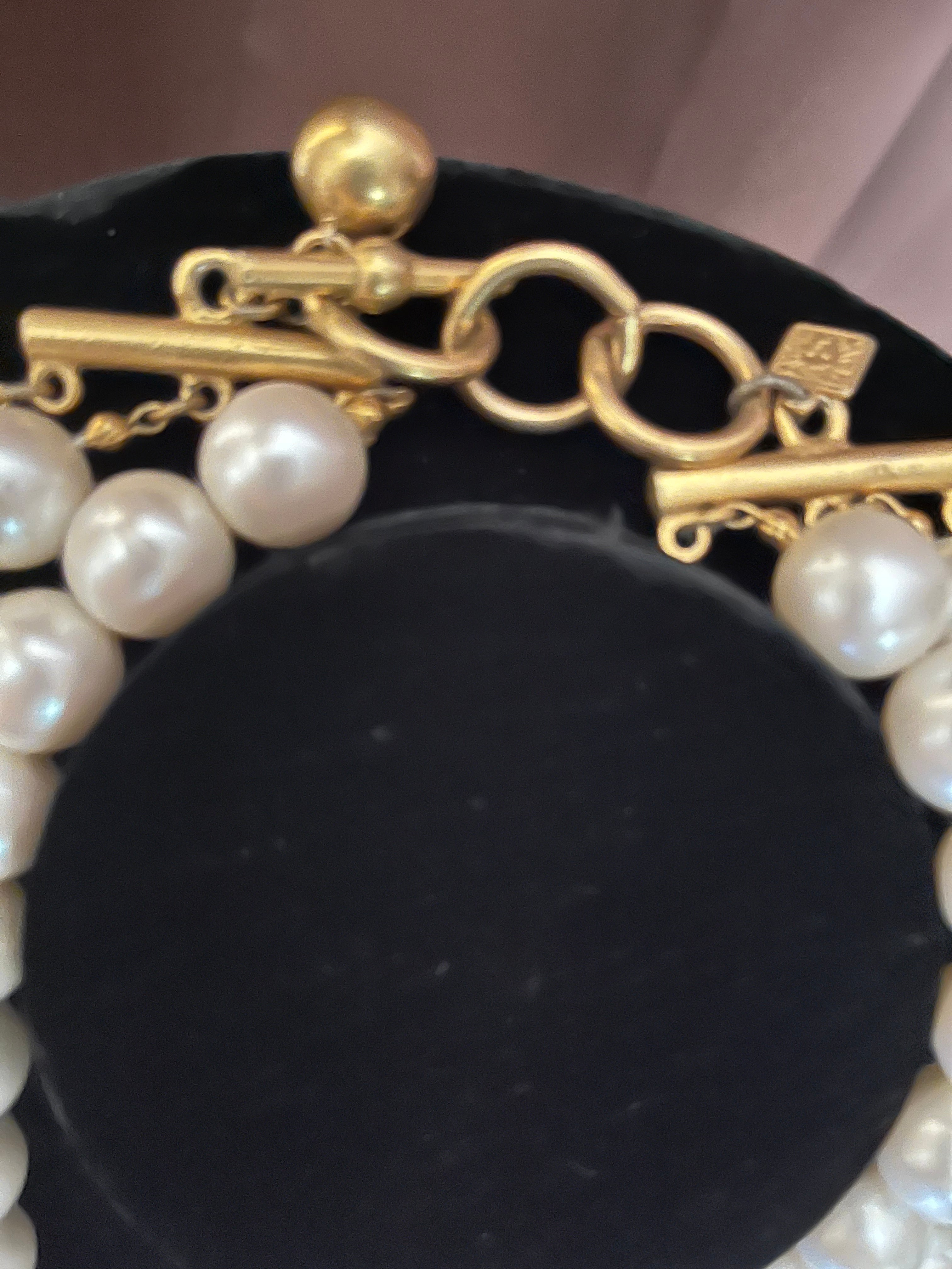 80s Vintage Triple Pearl Necklace By Anne Klein | Shop THRILLING