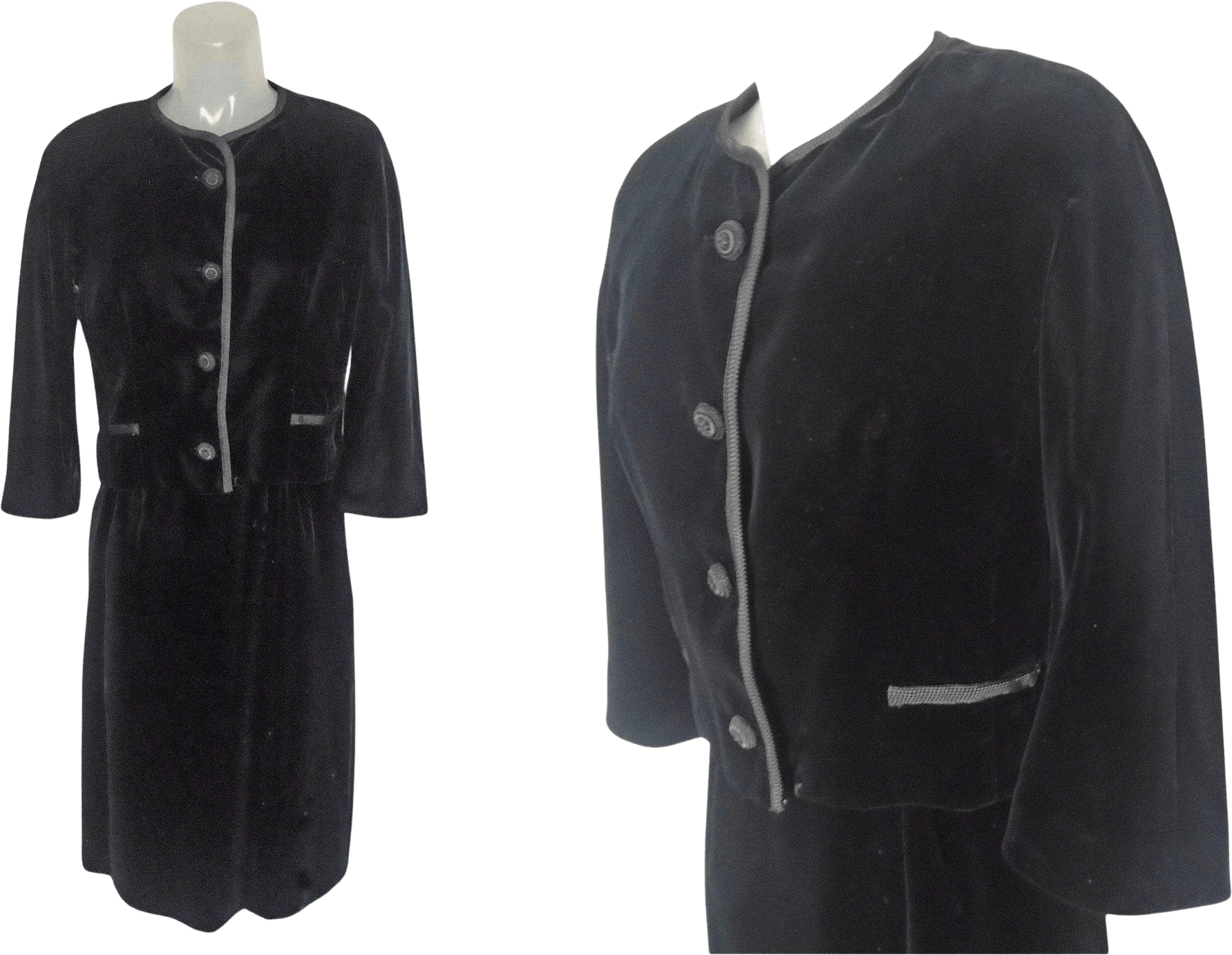 Vintage 50s/60s Velvet Cocktail Suit Formal 3 Piece Ensemble by Andrew ...