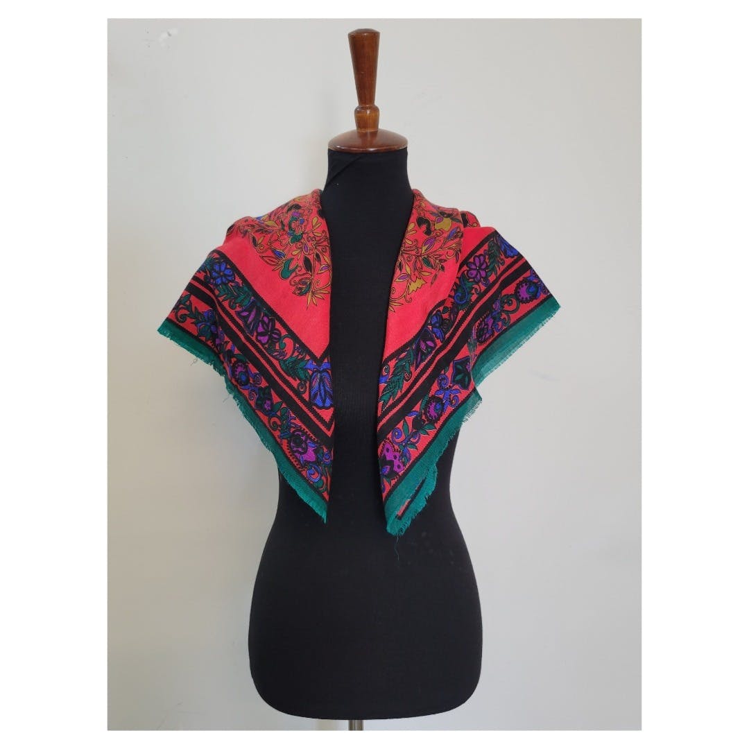 Vintage 60’s Woven Retro Floral Scarf | Shop THRILLING