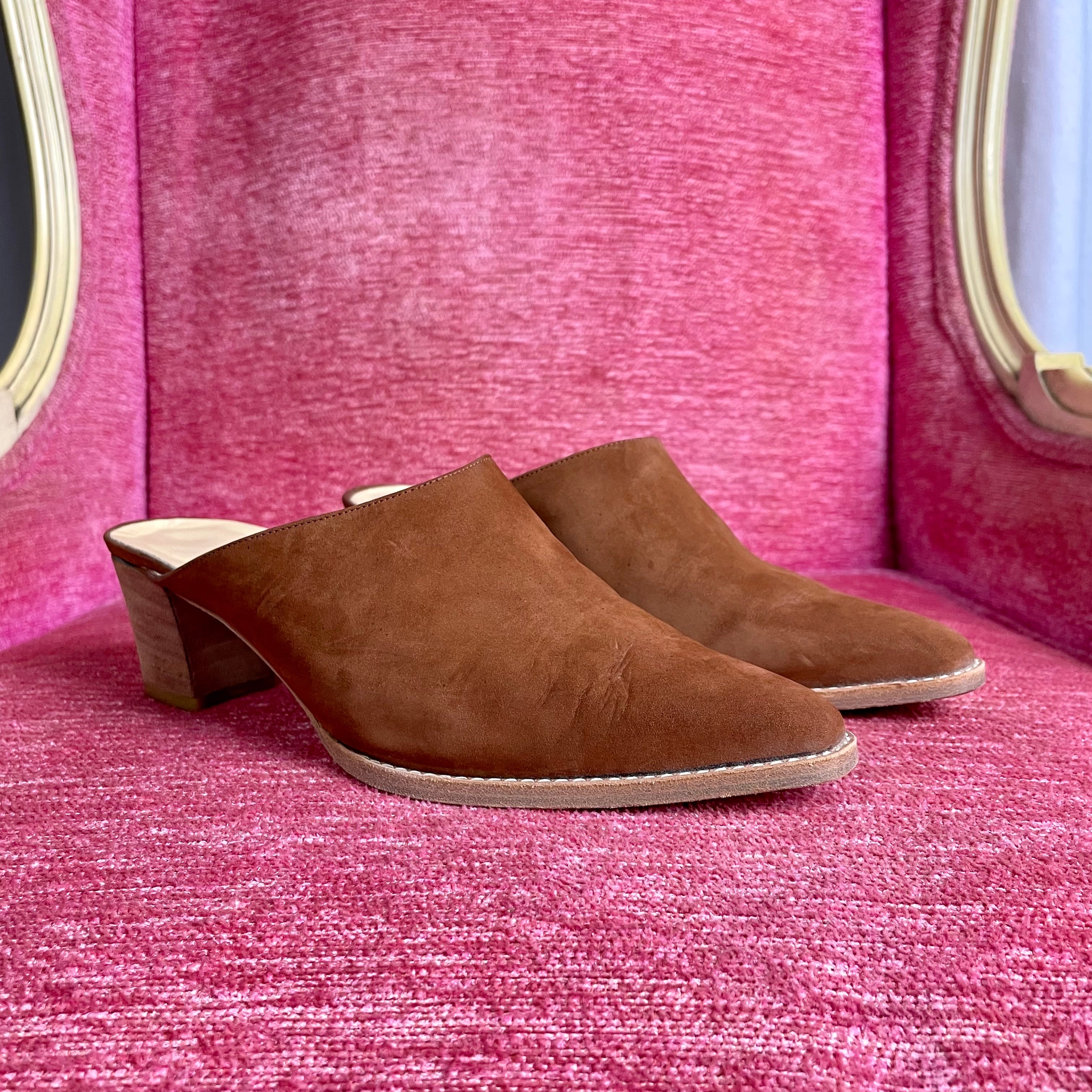 Vintage 90s Cognac Nubuck Western Mule By Guess | Shop THRILLING
