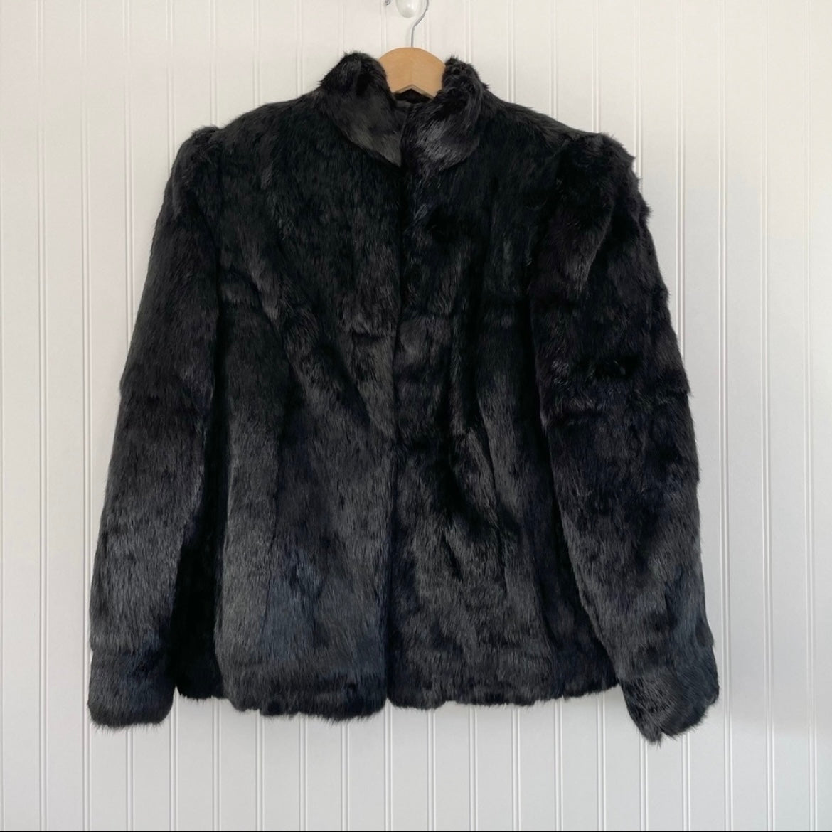 50s/60s Vintage Fur Original 100% Black Rabbit Fur Coat By Fur Origina ...