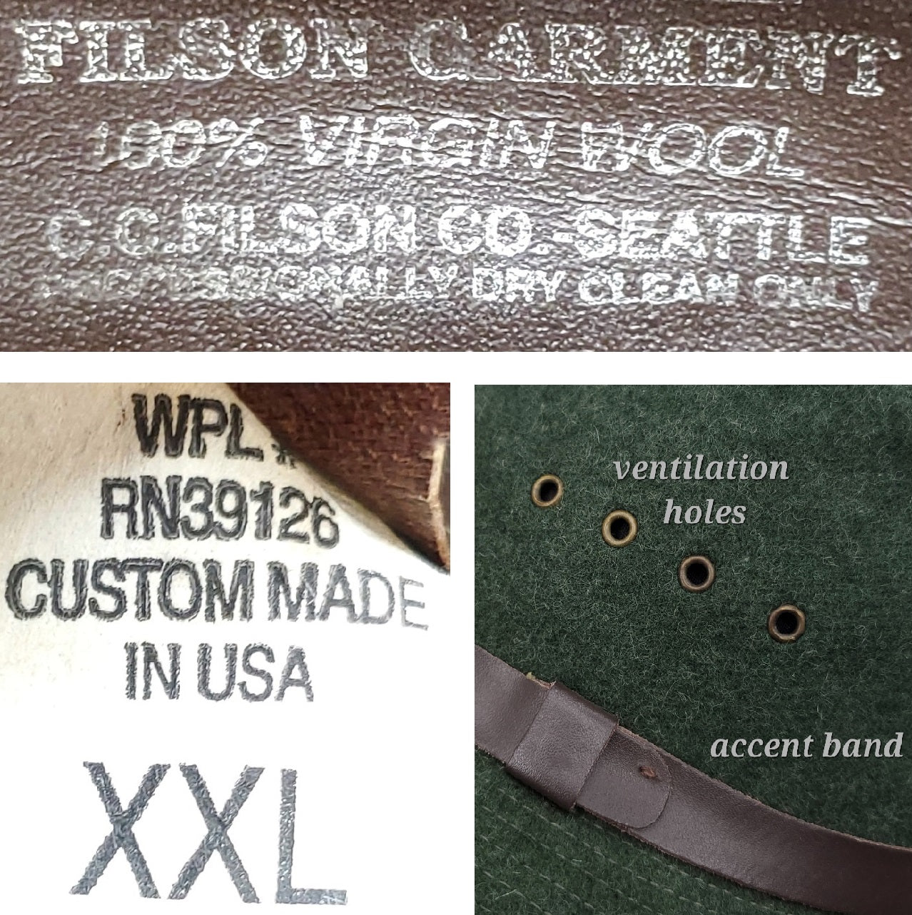 Vintage 70s/80s Packer Hat Wool Mackinaw Fedora Xxl Green Hunting By Cc ...