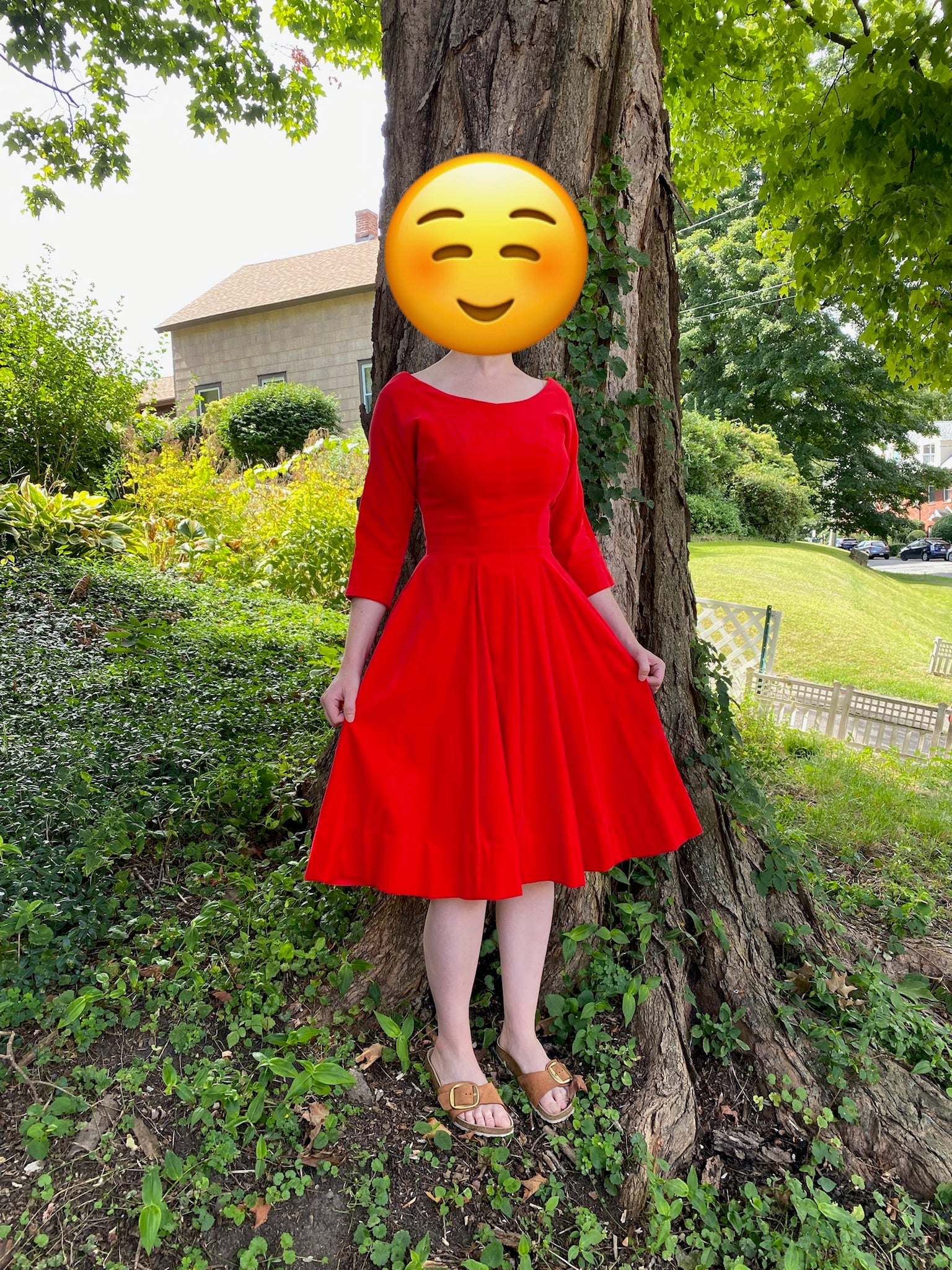 Vintage 50s Cardinal Red Velvet Boat Neck Party Dress | Shop THRILLING