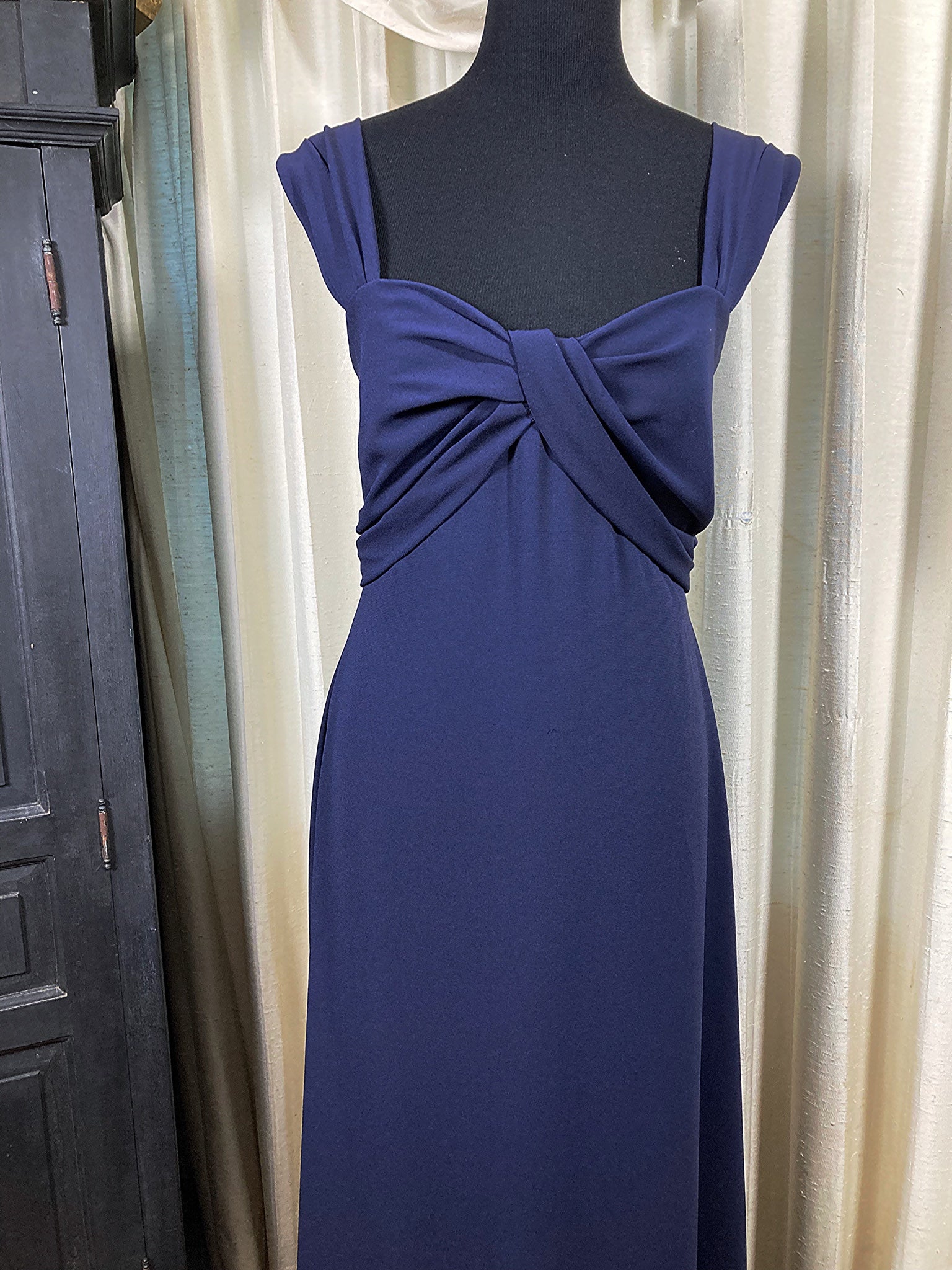 Vintage 90s/00s Midnight Blue Floor Length Evening Gown By Escada ...