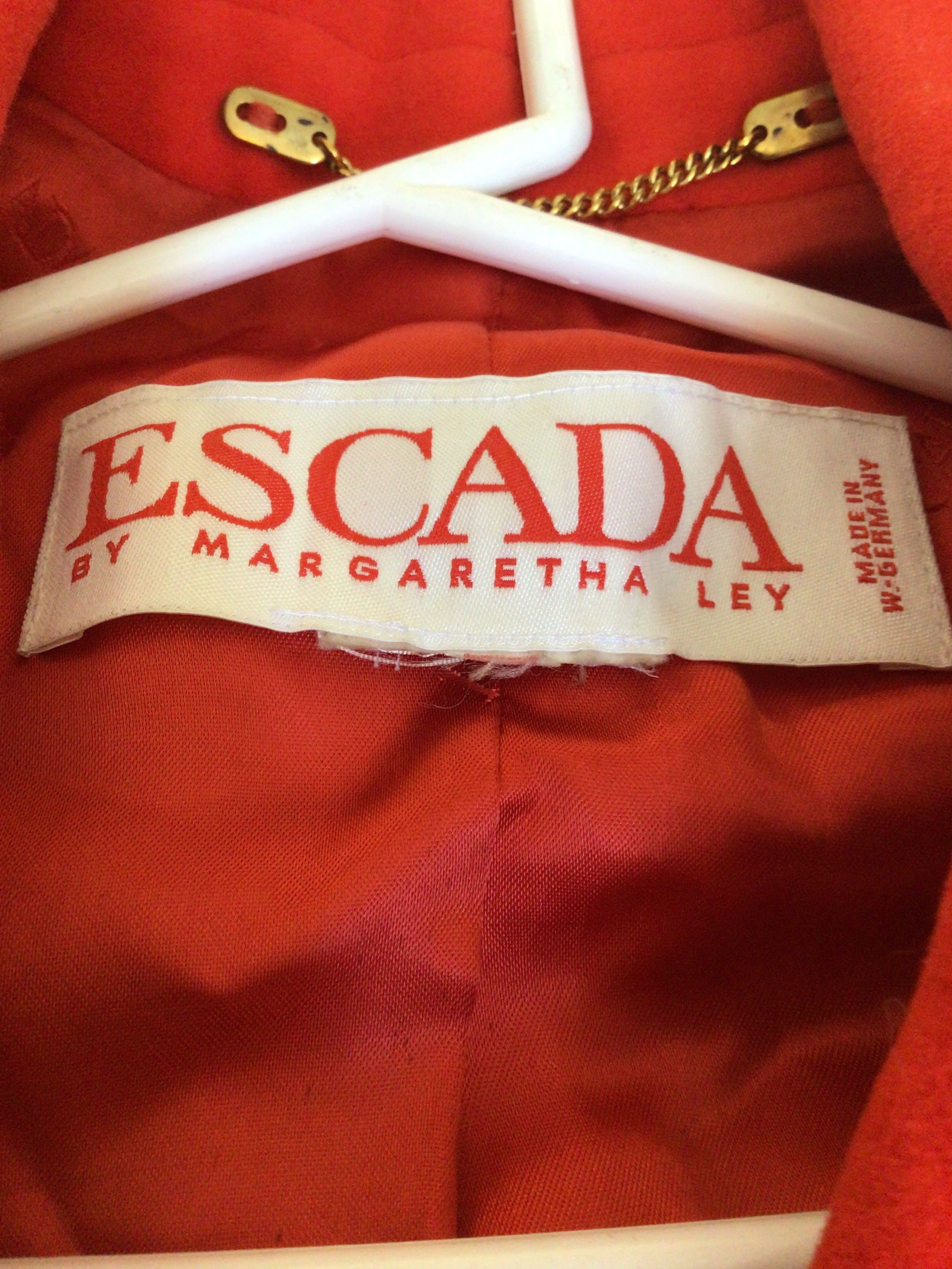 Vintage 80s Red Cashmere Long Sleeve Button Blazer Jacket By Escada by ...