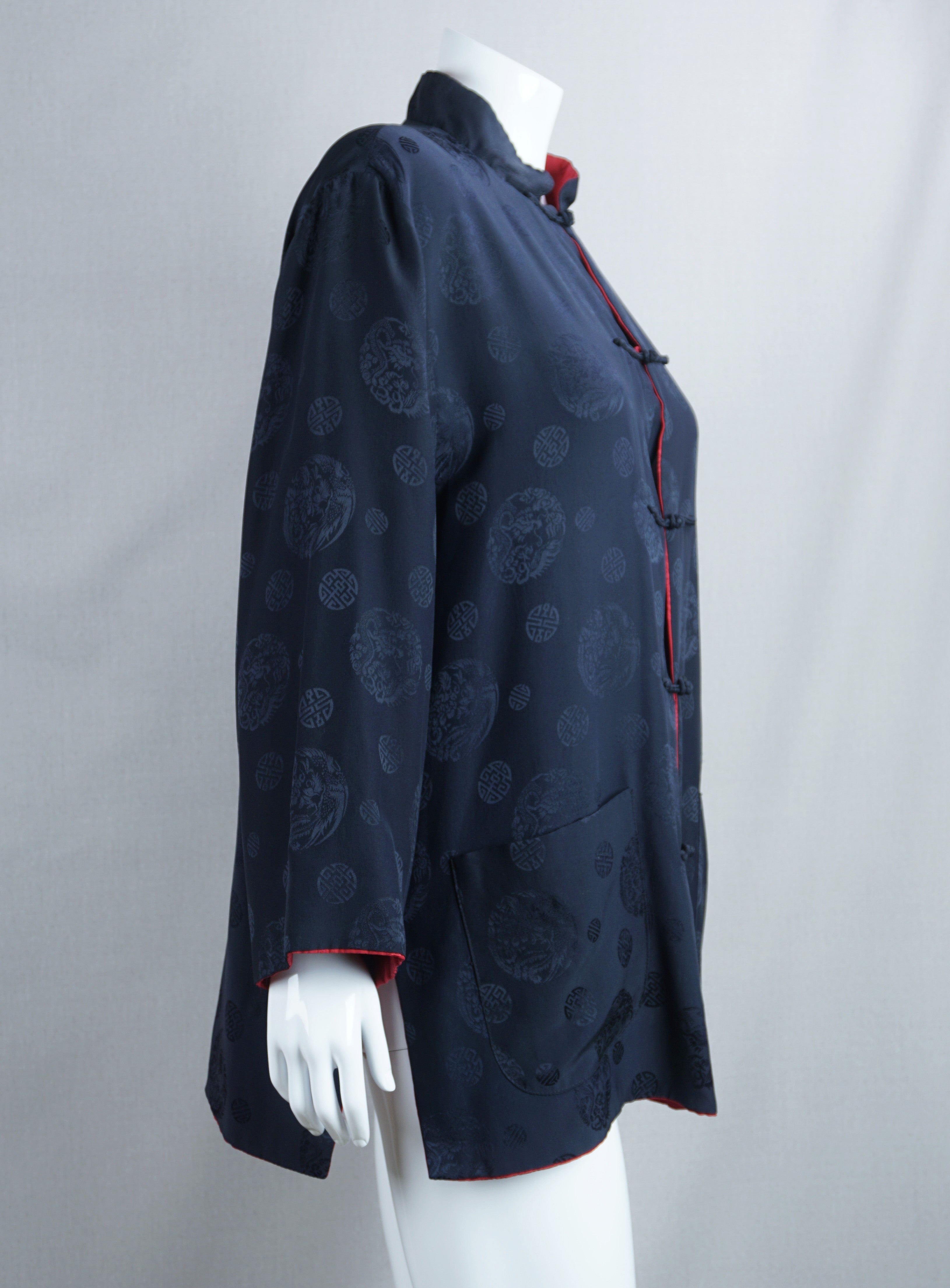 Vintage Red And Black Reversible Cheongsam Jacket | Shop THRILLING