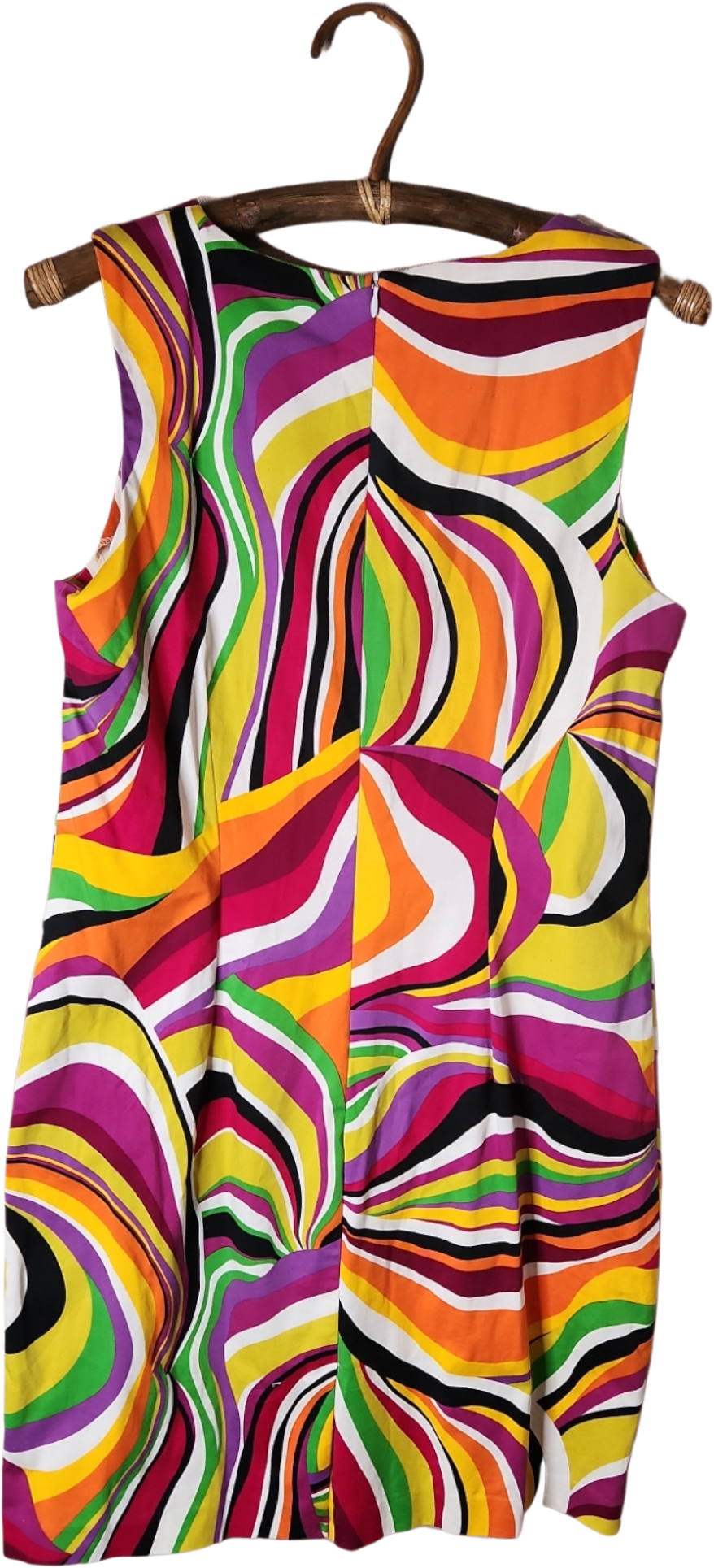 Vintage 90s Psychedelic Swirl Print Sleeveless Shift Dress by JW Treci ...