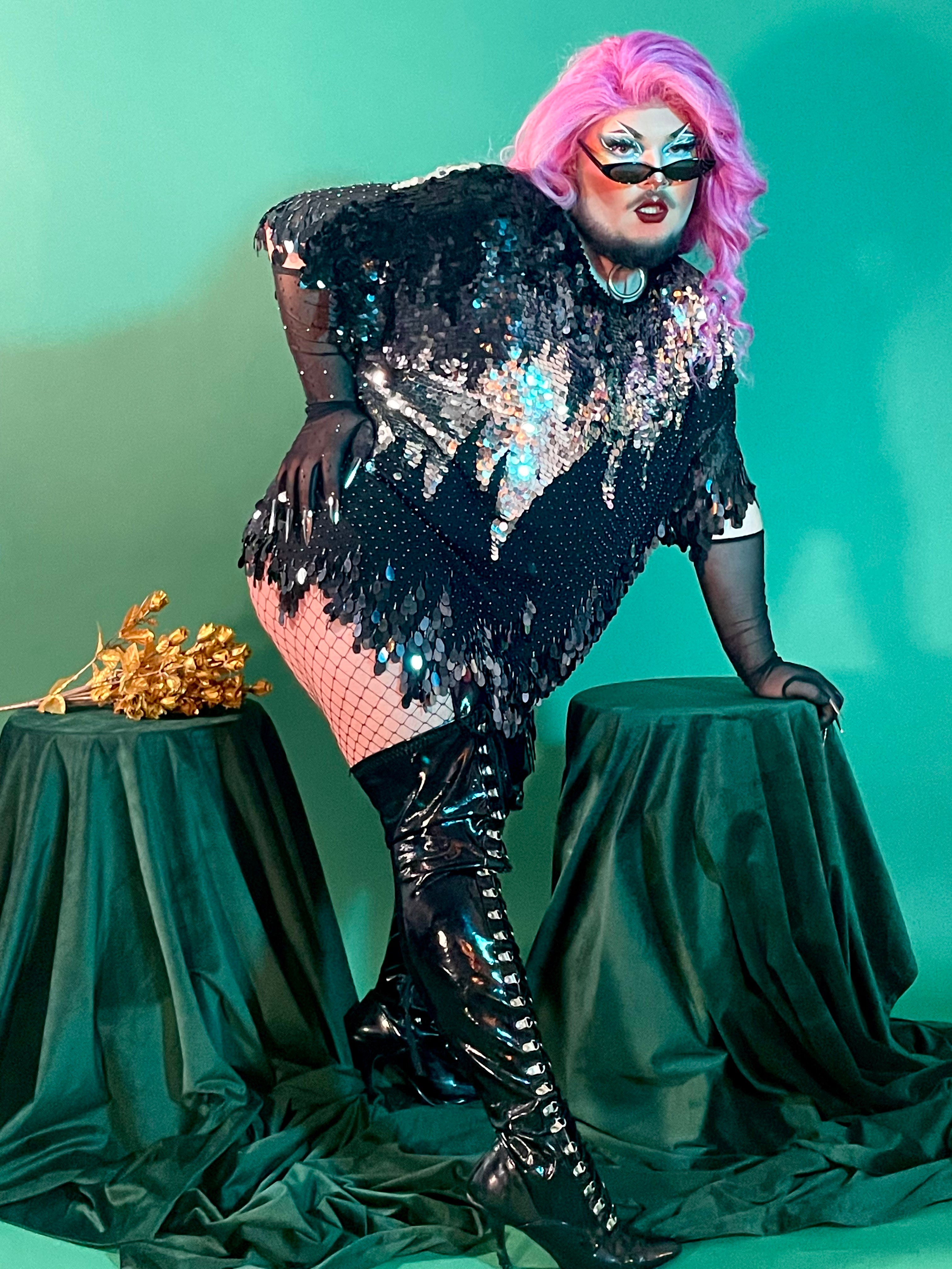 Vintage 80s Black Silver Mirror Disc Jagged Fringe Sequin Top | Shop ...