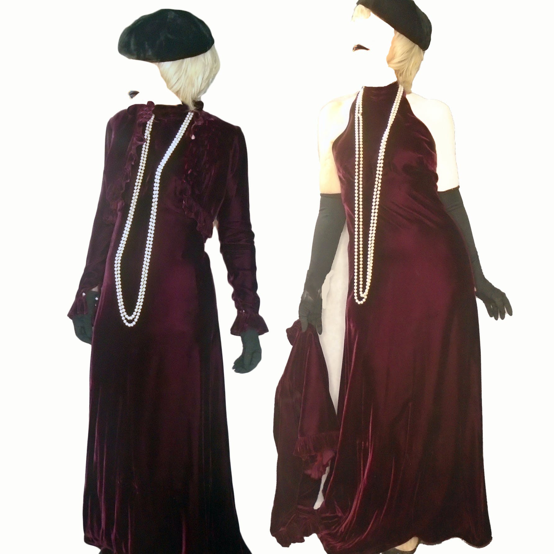 Vintage 70s Velvet Halter Gown - Bolero Jacket - Romantic Goth | Shop ...