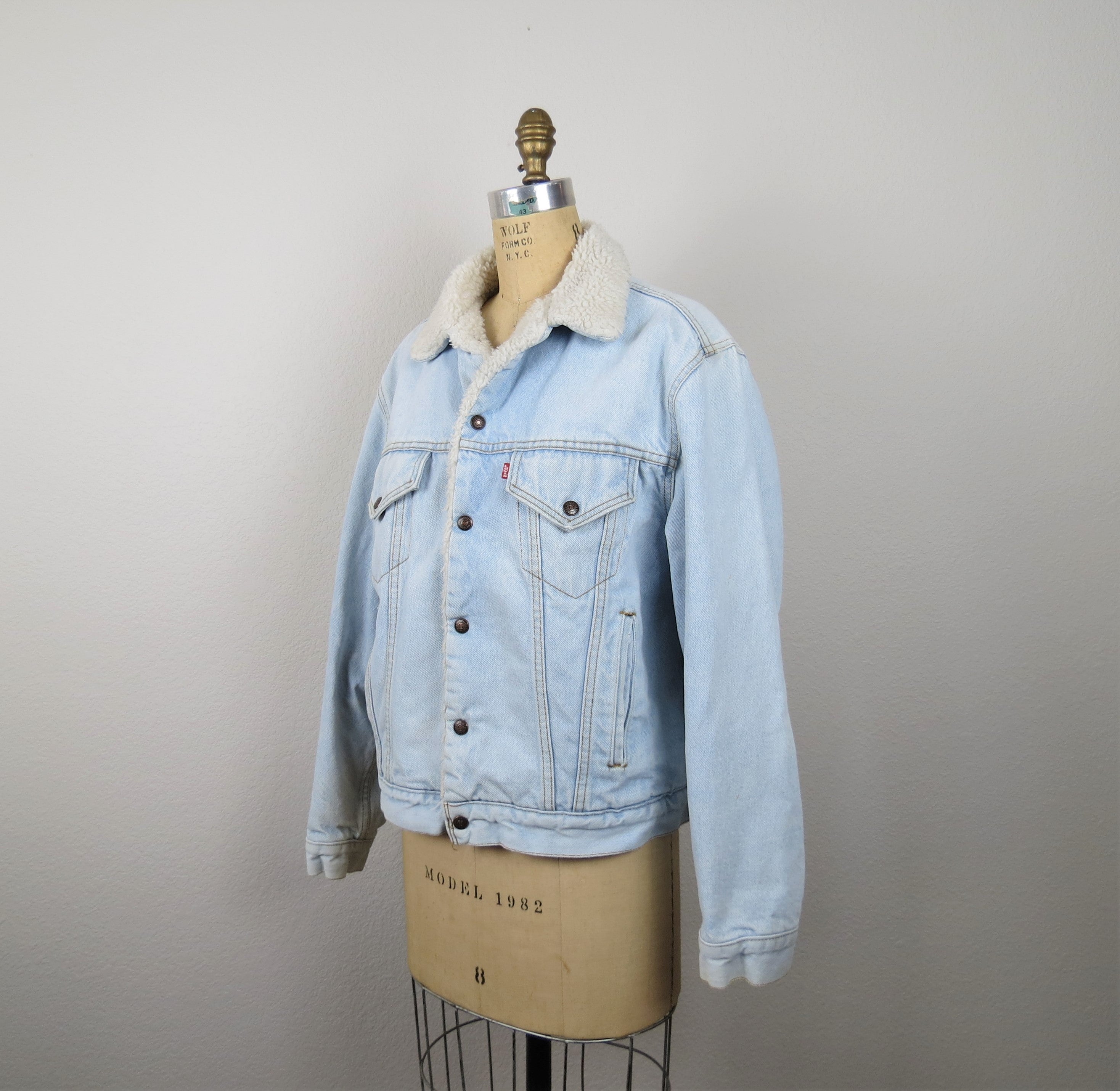 Vintage 80s Denim Jacket Sherpa Lined Jean Usa Made Unisex By Levi's ...