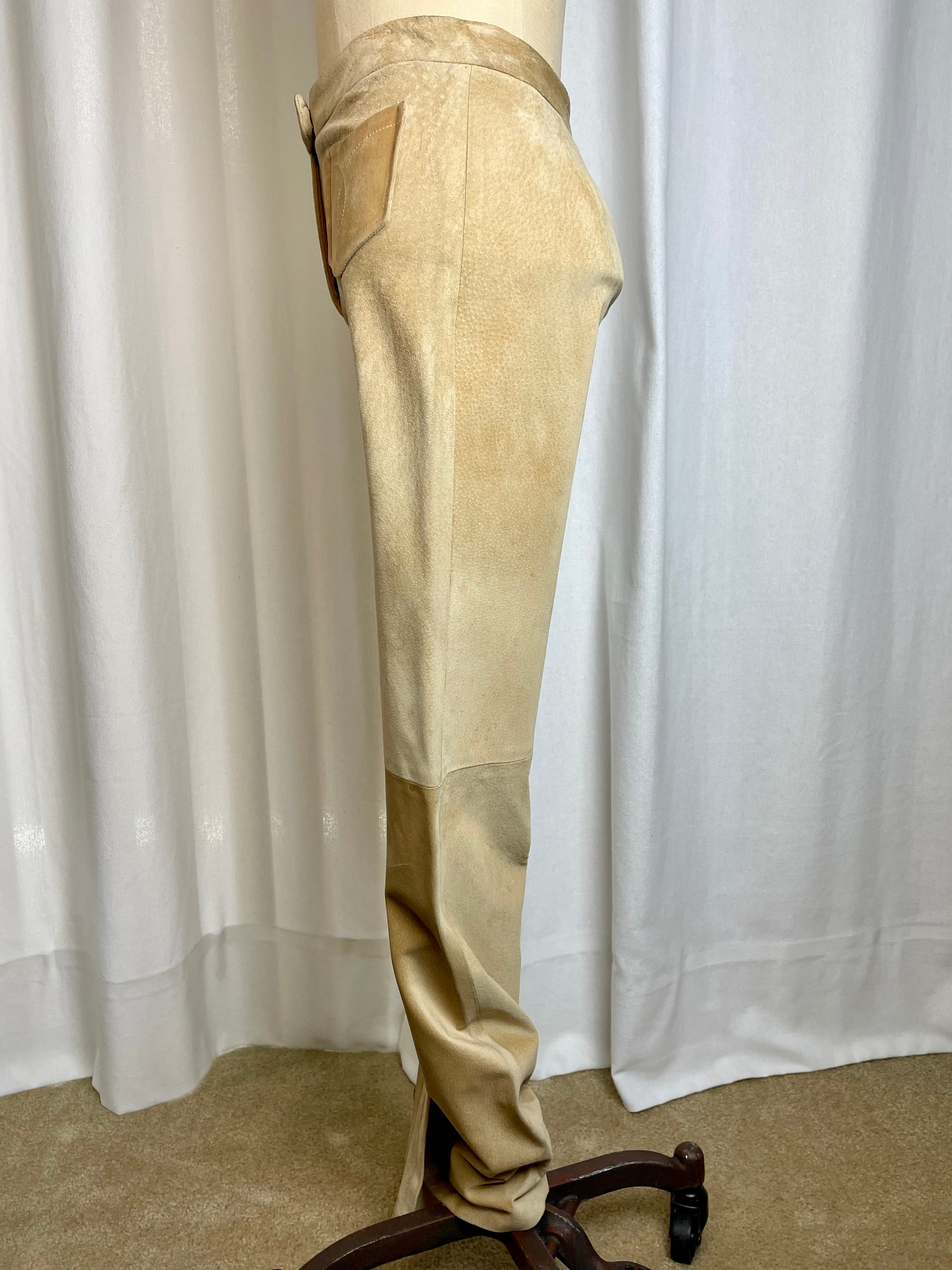 Vintage 90s Tan Western Detail Suede Pants By Parallel | Shop THRILLING
