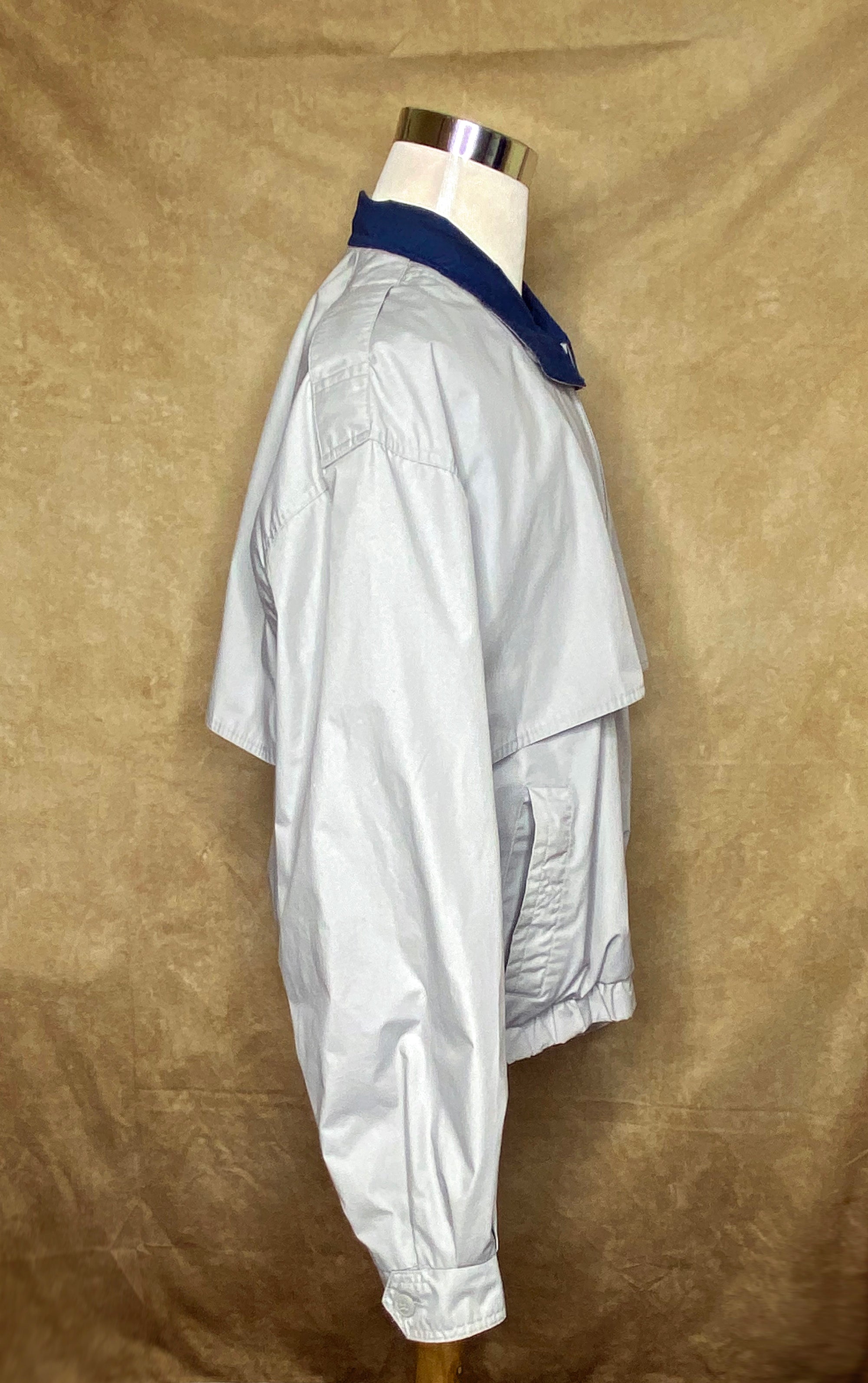 Vintage 90s Light Gray Golf Jacket By Members Only | Shop THRILLING