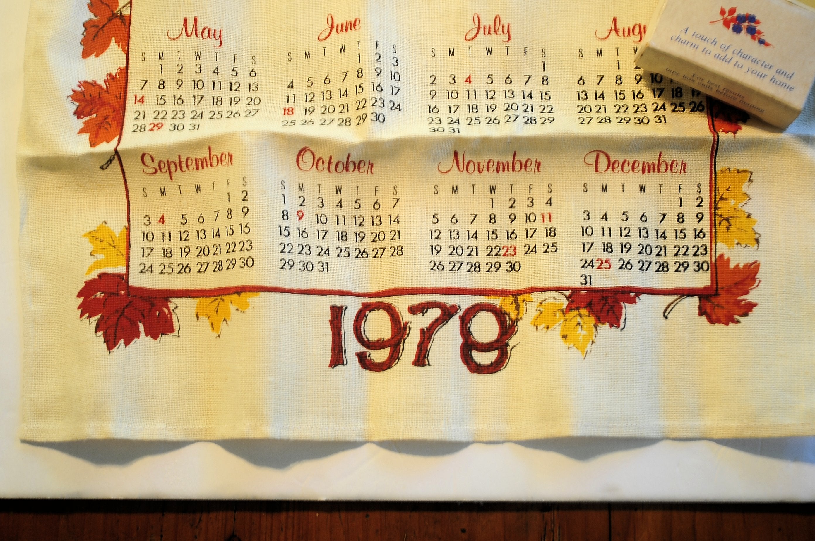 Vintage 70s Vtg 1978 Nos Autumn Covered Bridge Calendar Towel | Shop ...
