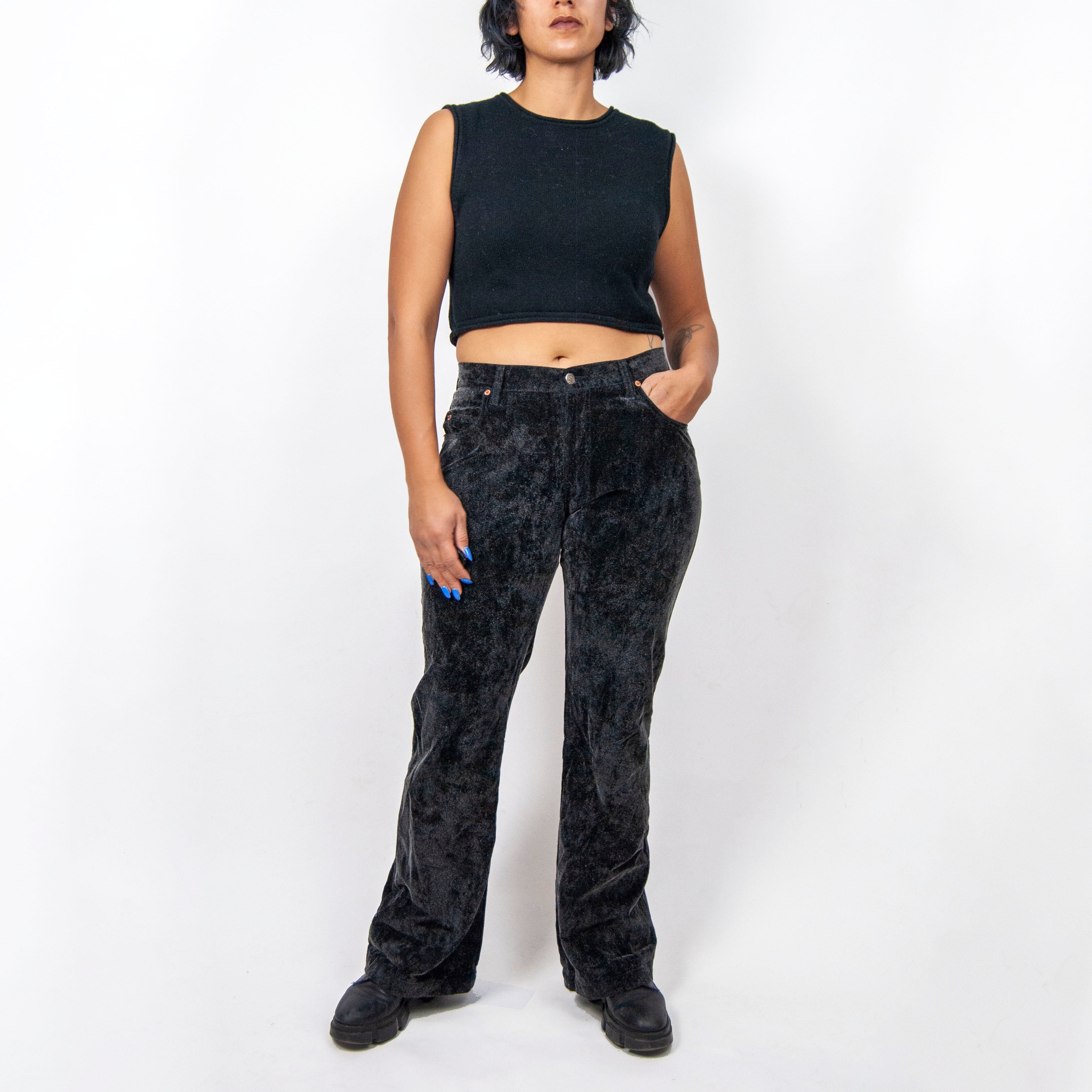 Vintage 90s/00s Metallic Velvet Mid Rise Pants By Krush Clothing | Shop ...