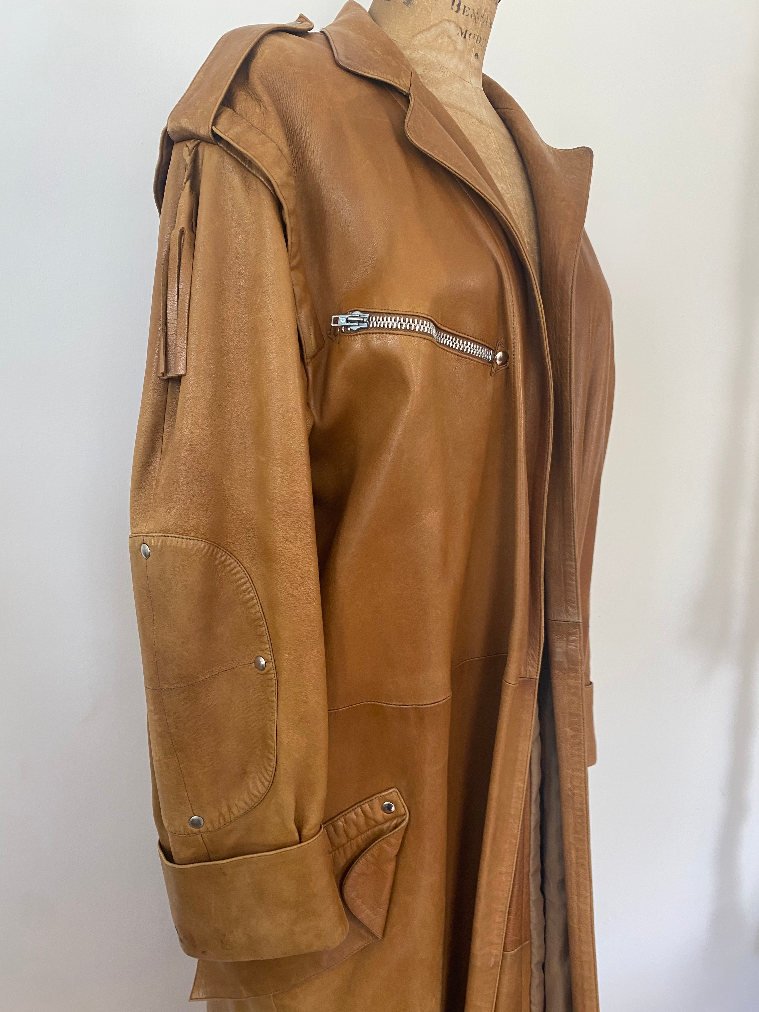 Vintage 80s/90s Leather Duster Coat By Claude Montana | Shop THRILLING
