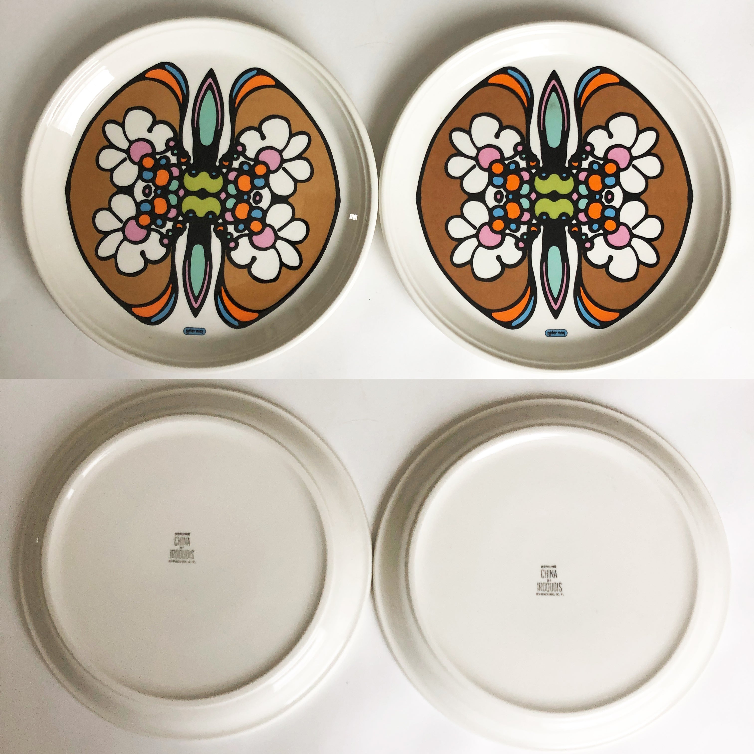 Vintage 70s Peter Max Dinnerware Set 6pc Butterfly Pop Art By Peter Max ...