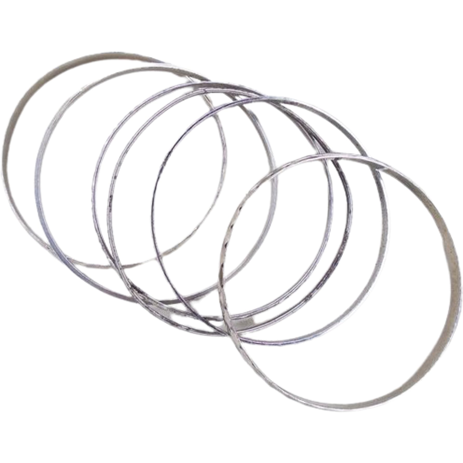 Vintage 70s/80s Silvertone Bangle Bracelet Set 7 Bangles Bracelets ...