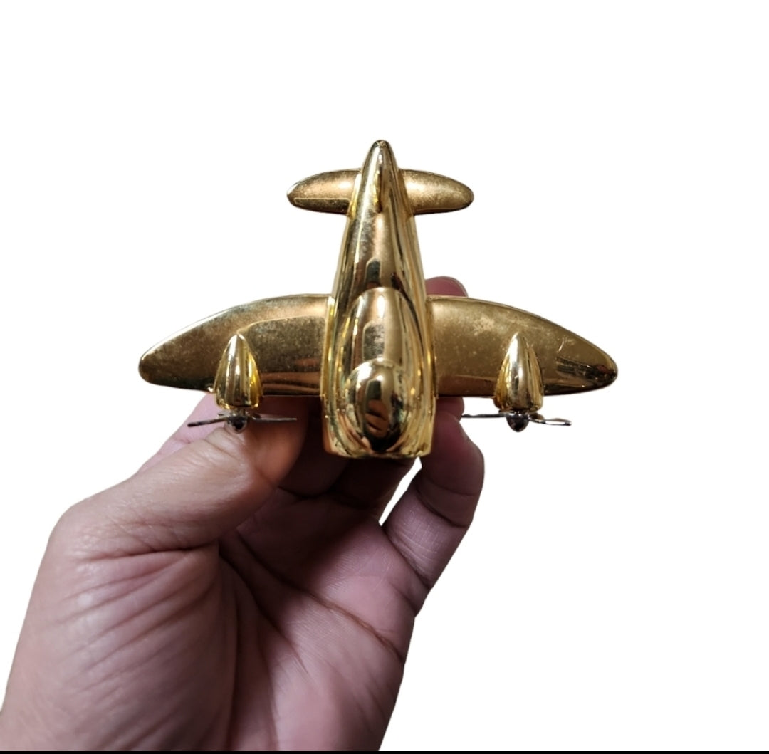 70s Vintage Gold Toned China Case Airplane Clock Face | Shop THRILLING