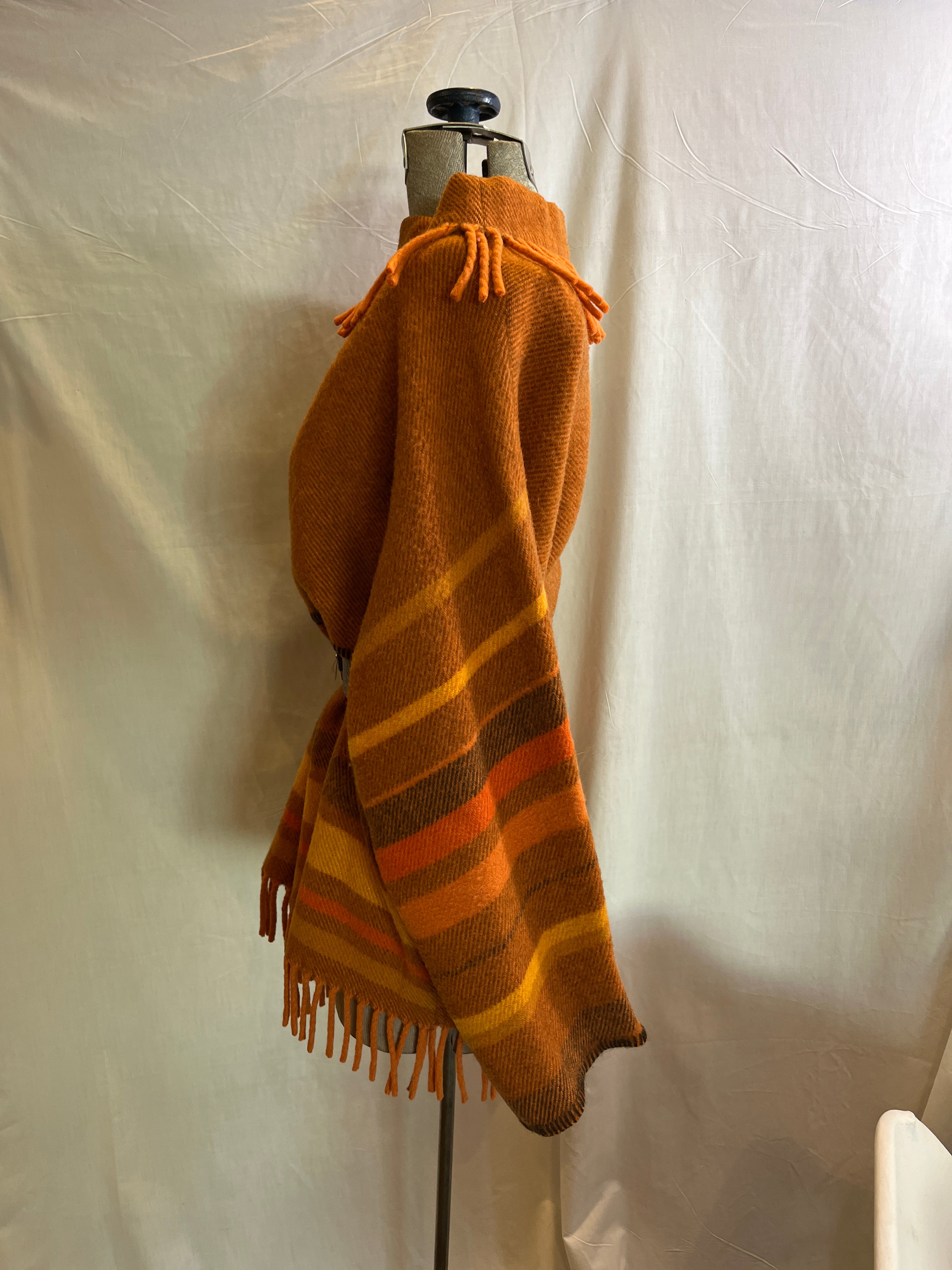 Vintage 70s Vtg Burnt Orange Wool Fringed Pullover by Lapplander | Shop ...