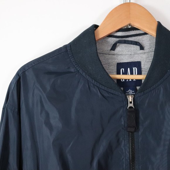 Vintage 90s Navy Blue Bomber Jacket By Gap | Shop THRILLING