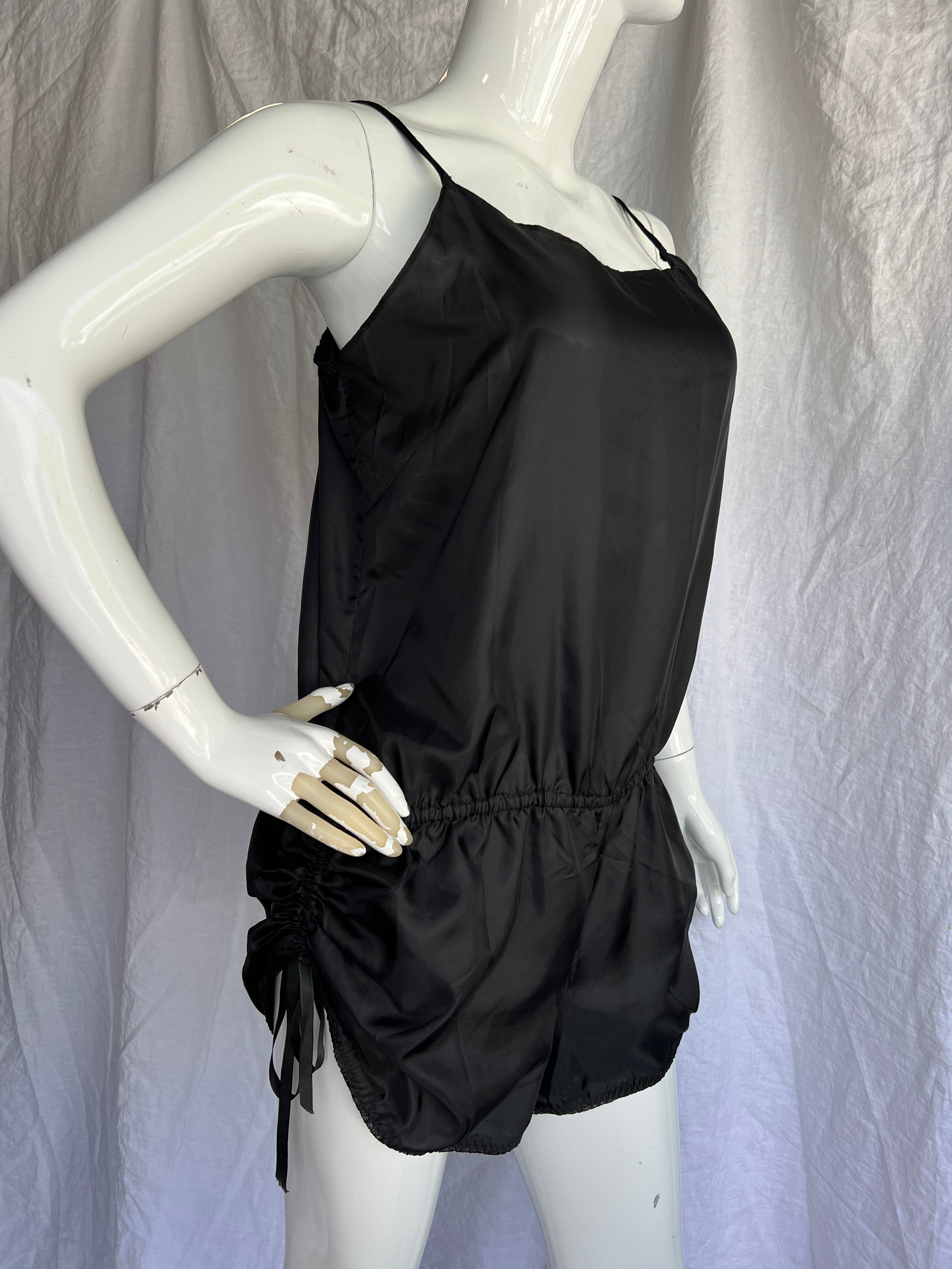 Vintage Black Ruched Leg Teddy | Shop THRILLING