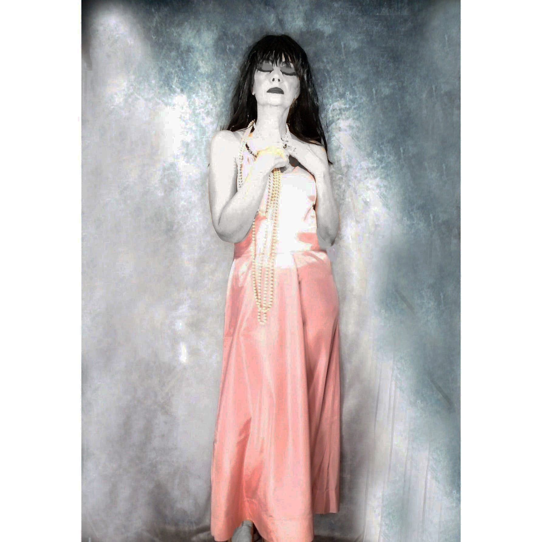 Vintage 30s Formal Maxi Slip Peach Taffeta Gown Costume | Shop THRILLING