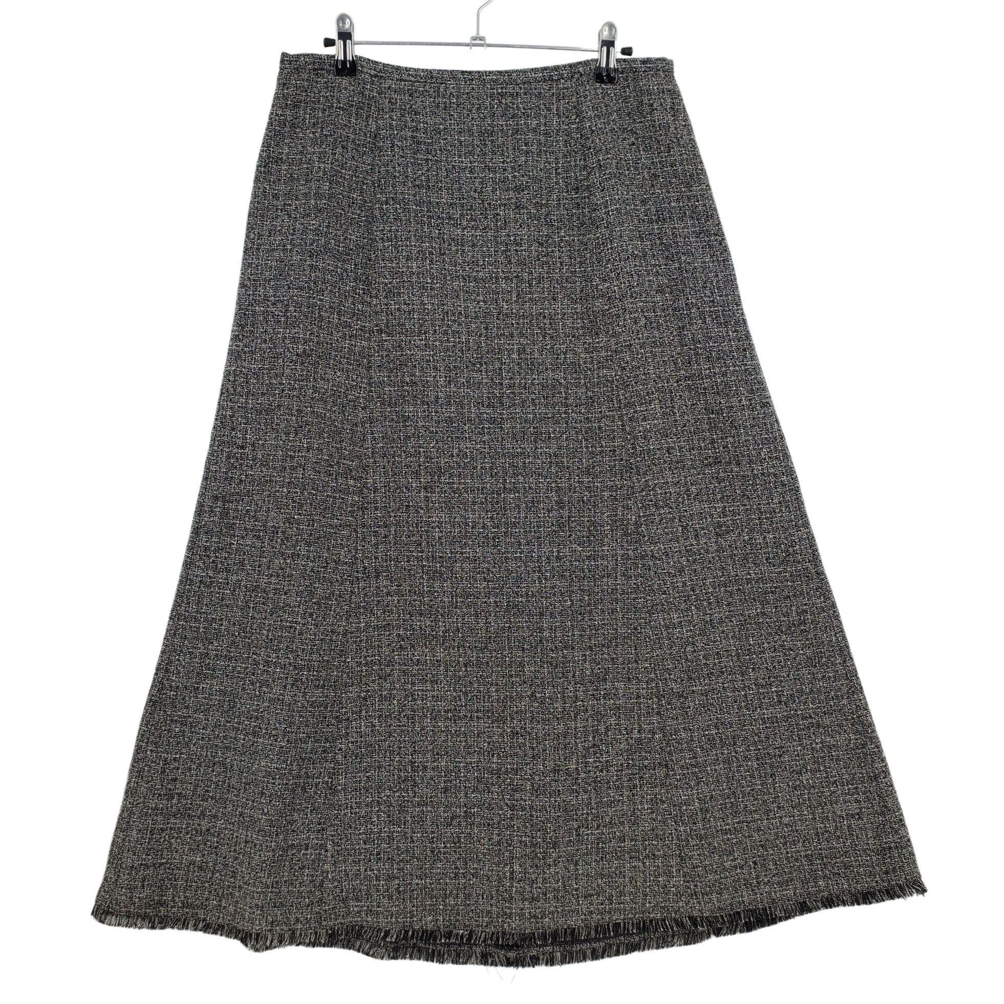 Vintage 80s/90s Gray Tweed Fringed Hem A-line Maxi Skirt By Norton ...