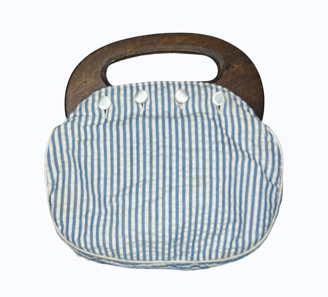 Vintage 80s Reversibe Cover Seersucker Eyelet Bermuda Bag By Bermuda ...