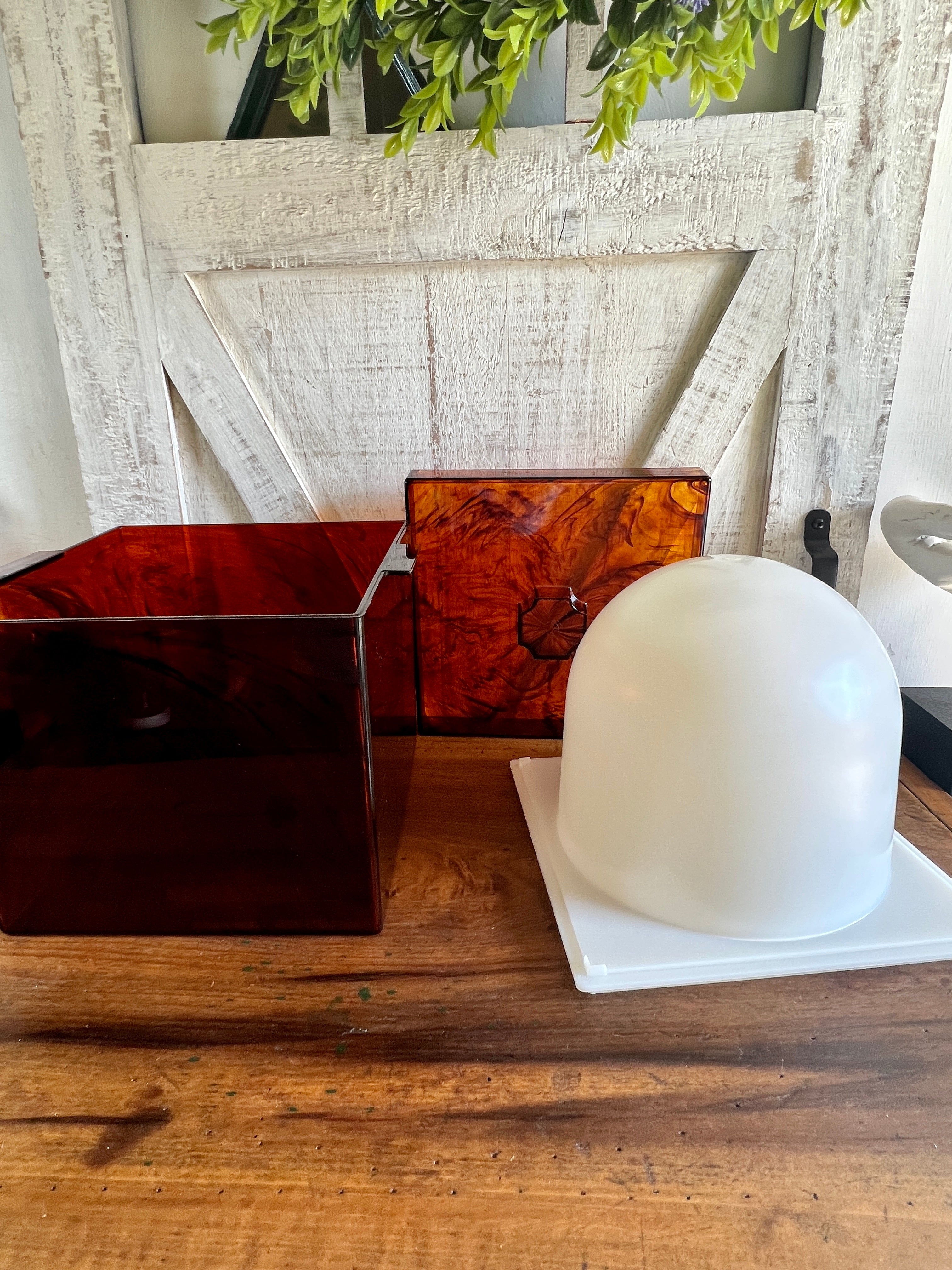 Vintage 60s/70s Retro Lucite Tortoise Shell Ice Bucket 3 Pieces | Shop ...