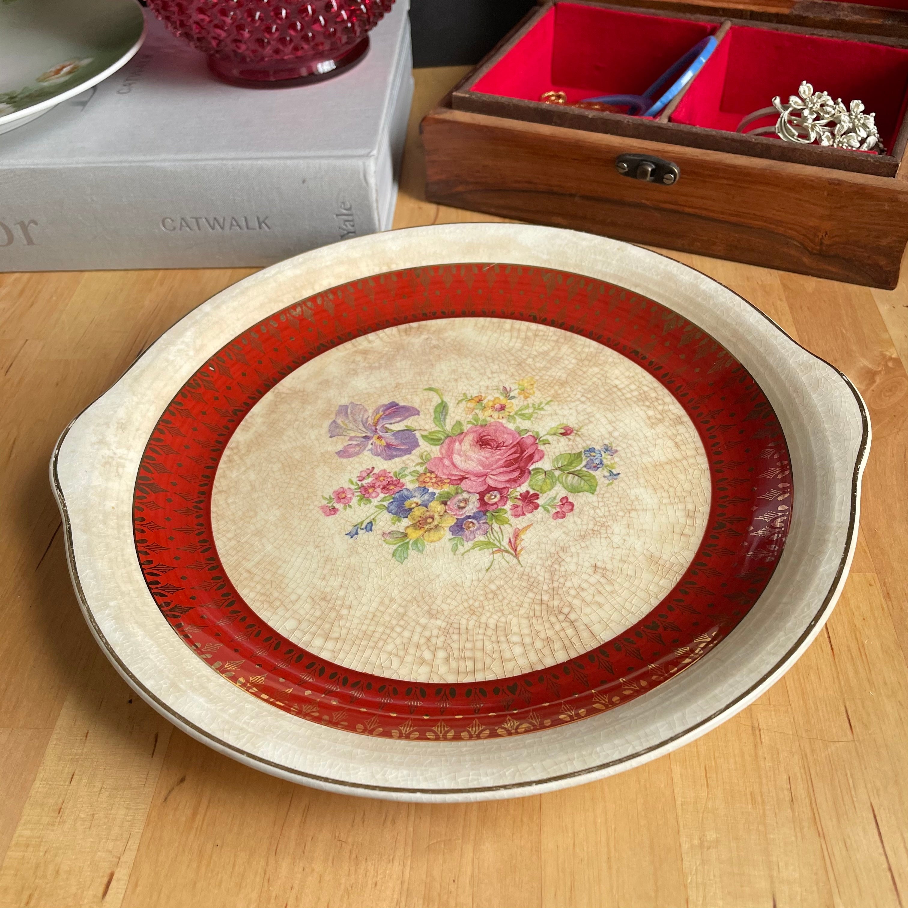 Vintage 30s/40s Royal Rajah Round Handled Gilded Serving Plate By ...