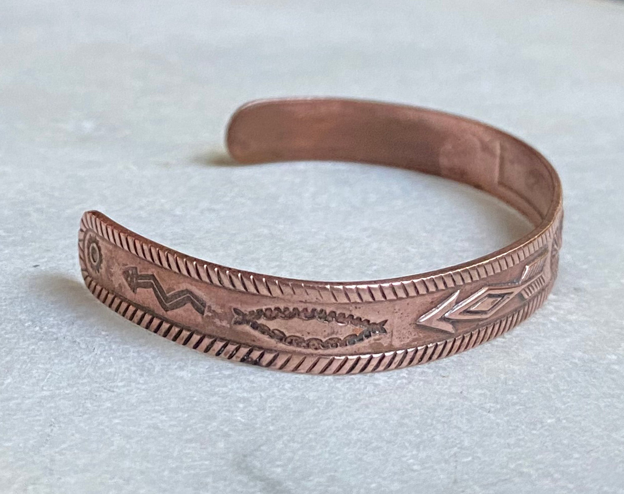 Vintage 40s Southwest Souvenir Copper Cuff Bracelet, By Bell Trading ...