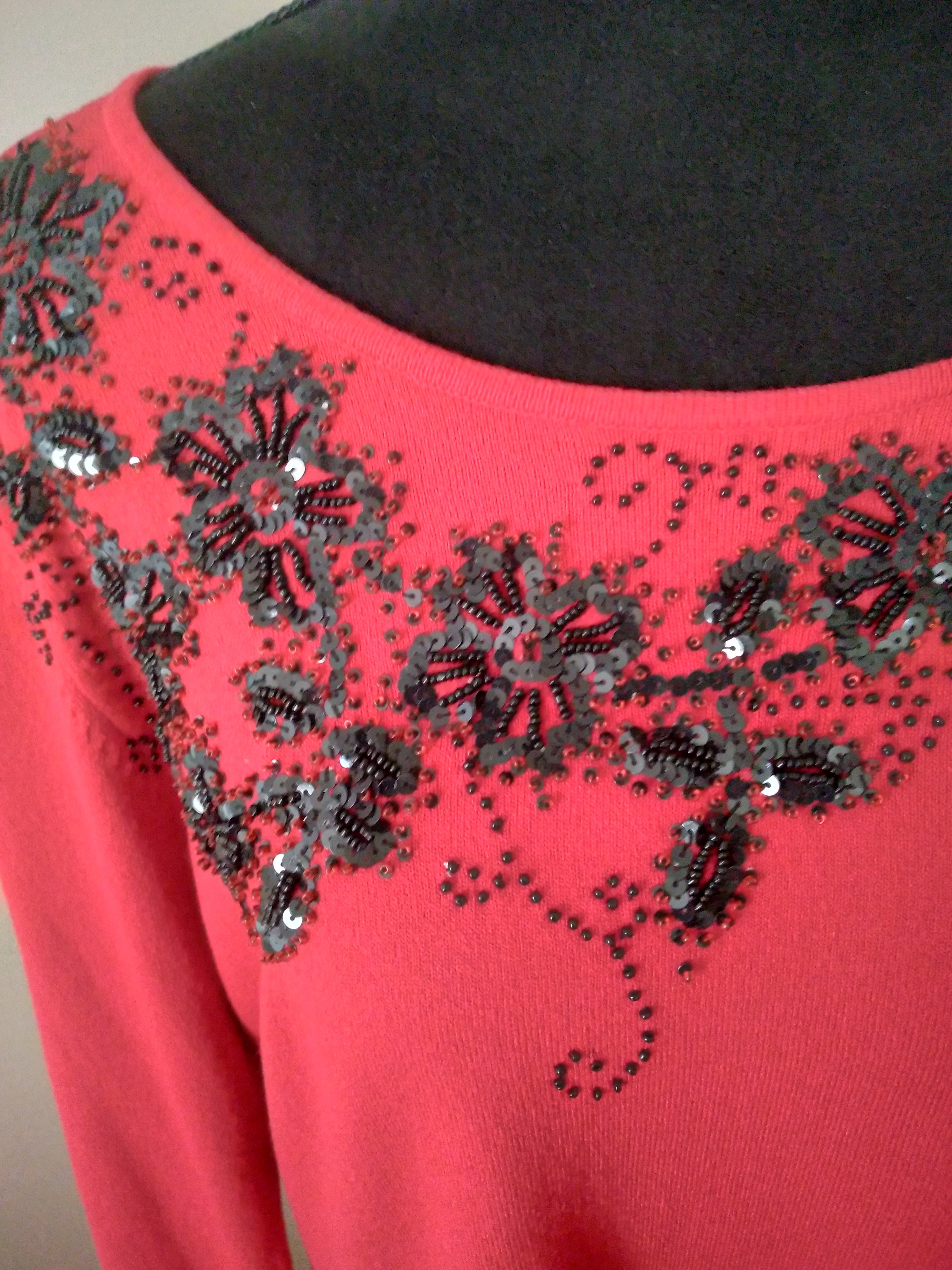Vintage 80s Festive Red Sweater By Jones New York | Shop THRILLING