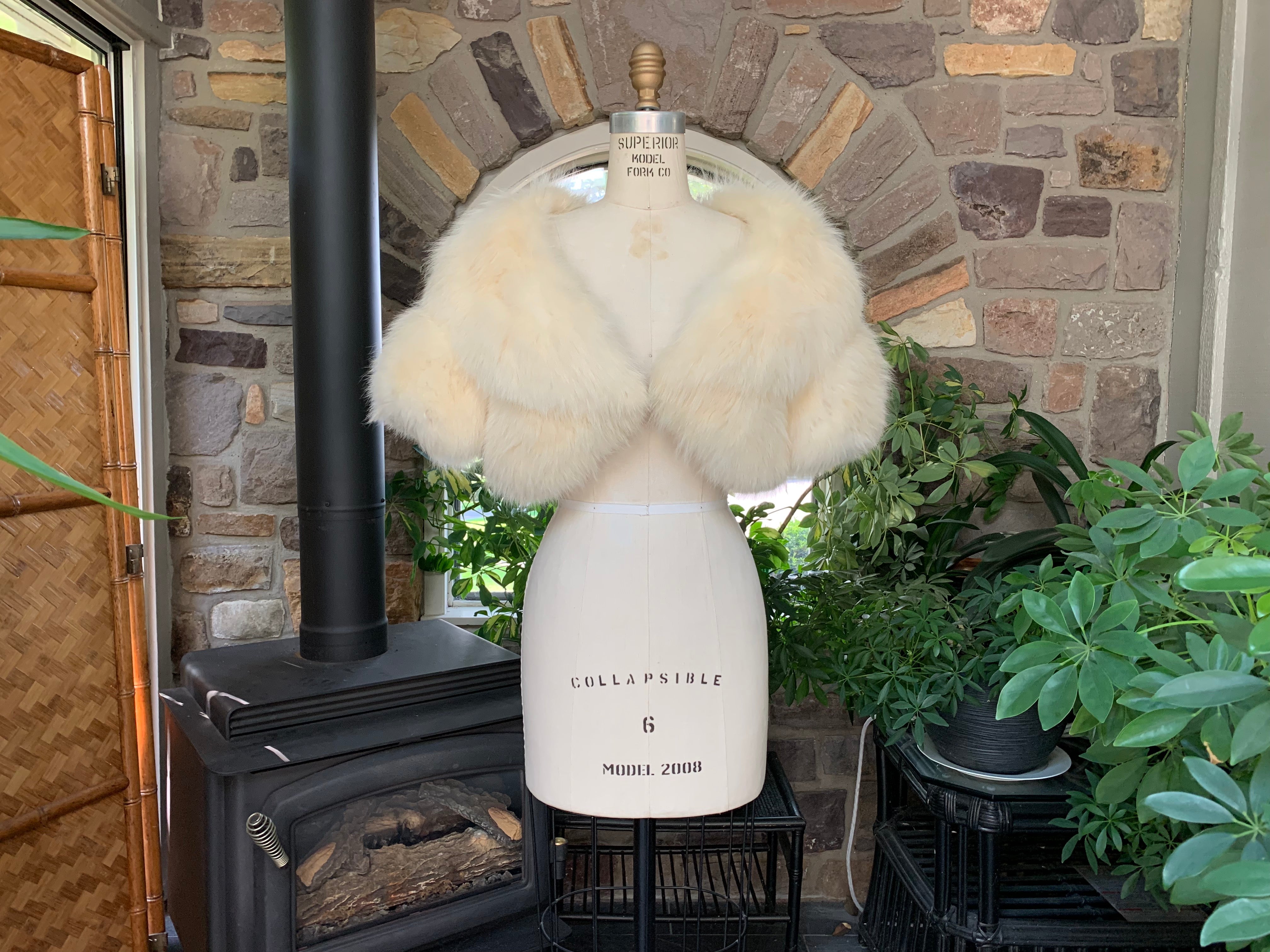 Vintage 50s/60s Ivory Fox Stole Formal Fox Fur Wedding Wrap | Shop ...